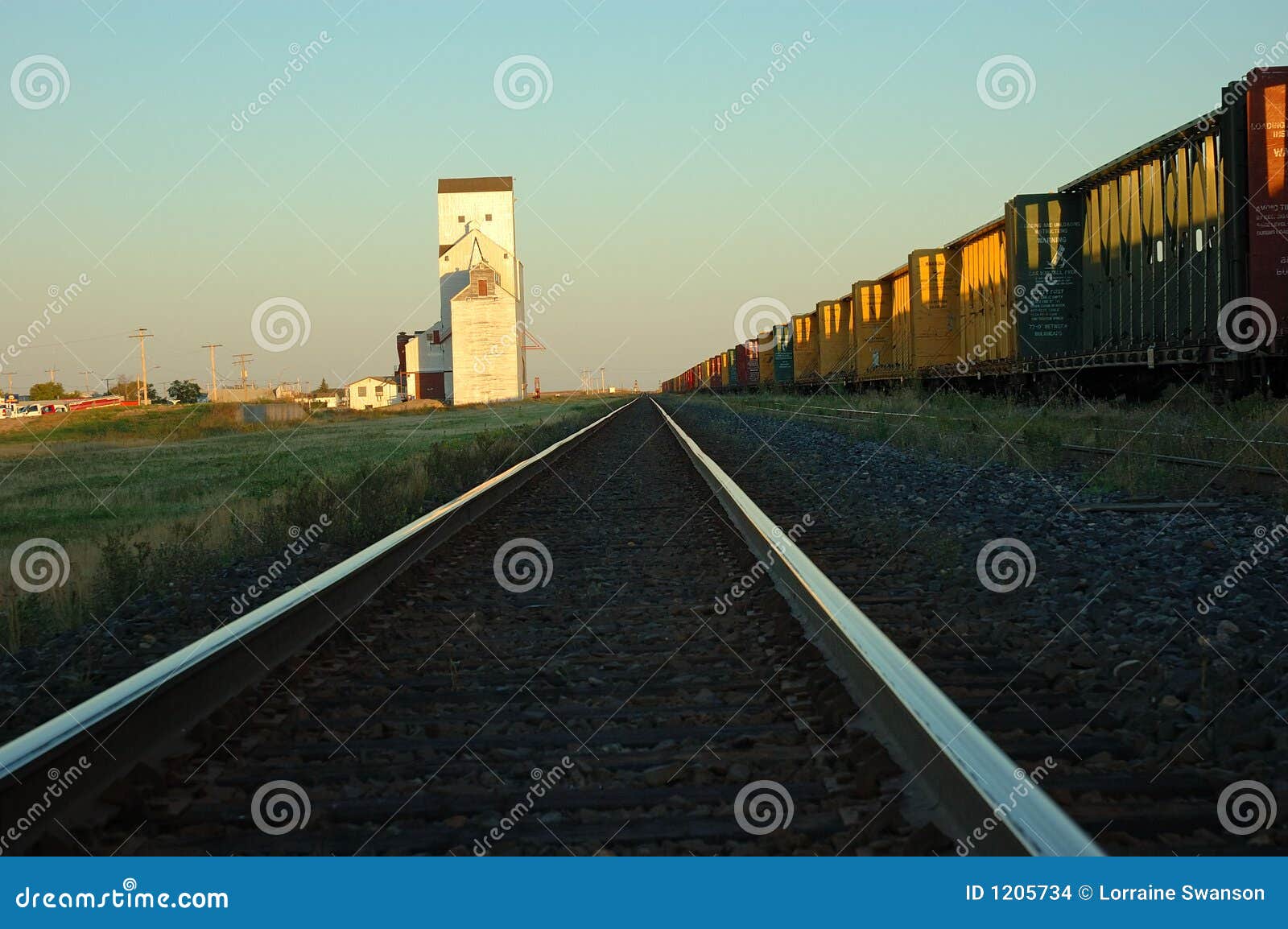 Train Tracks To Grain Elevator Stock Photo - Image of granary ...
