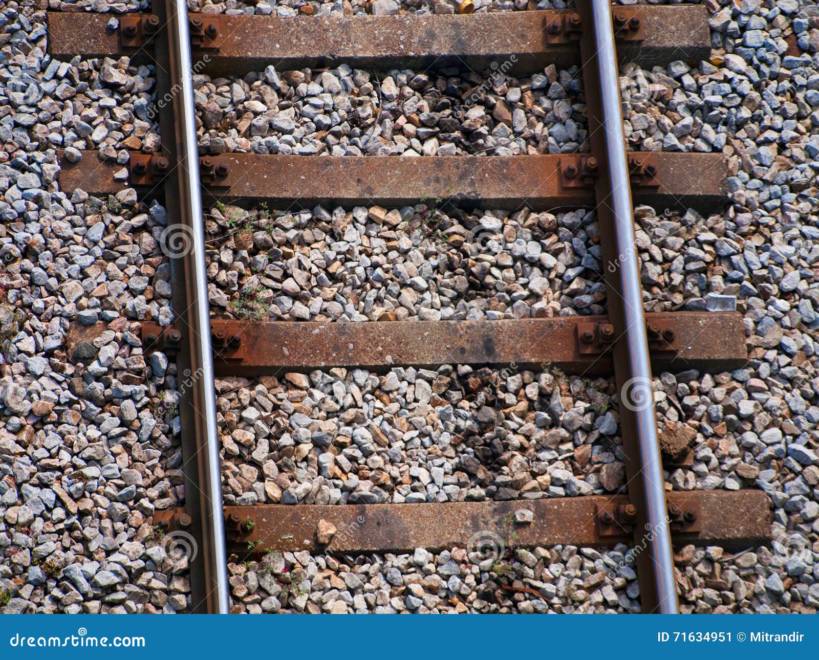 Train tracks - top view stock image. Image of closeup - 71634951