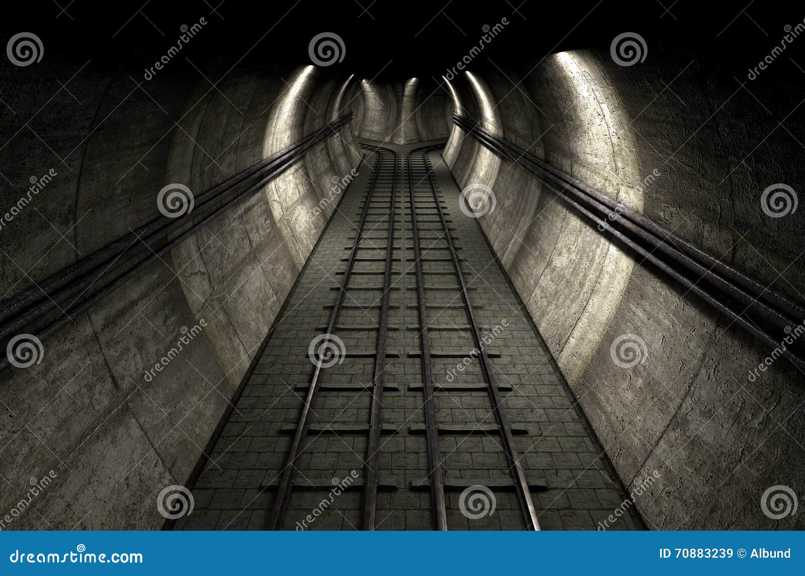 Train Tracks and Tunnel stock illustration. Illustration of destination ...