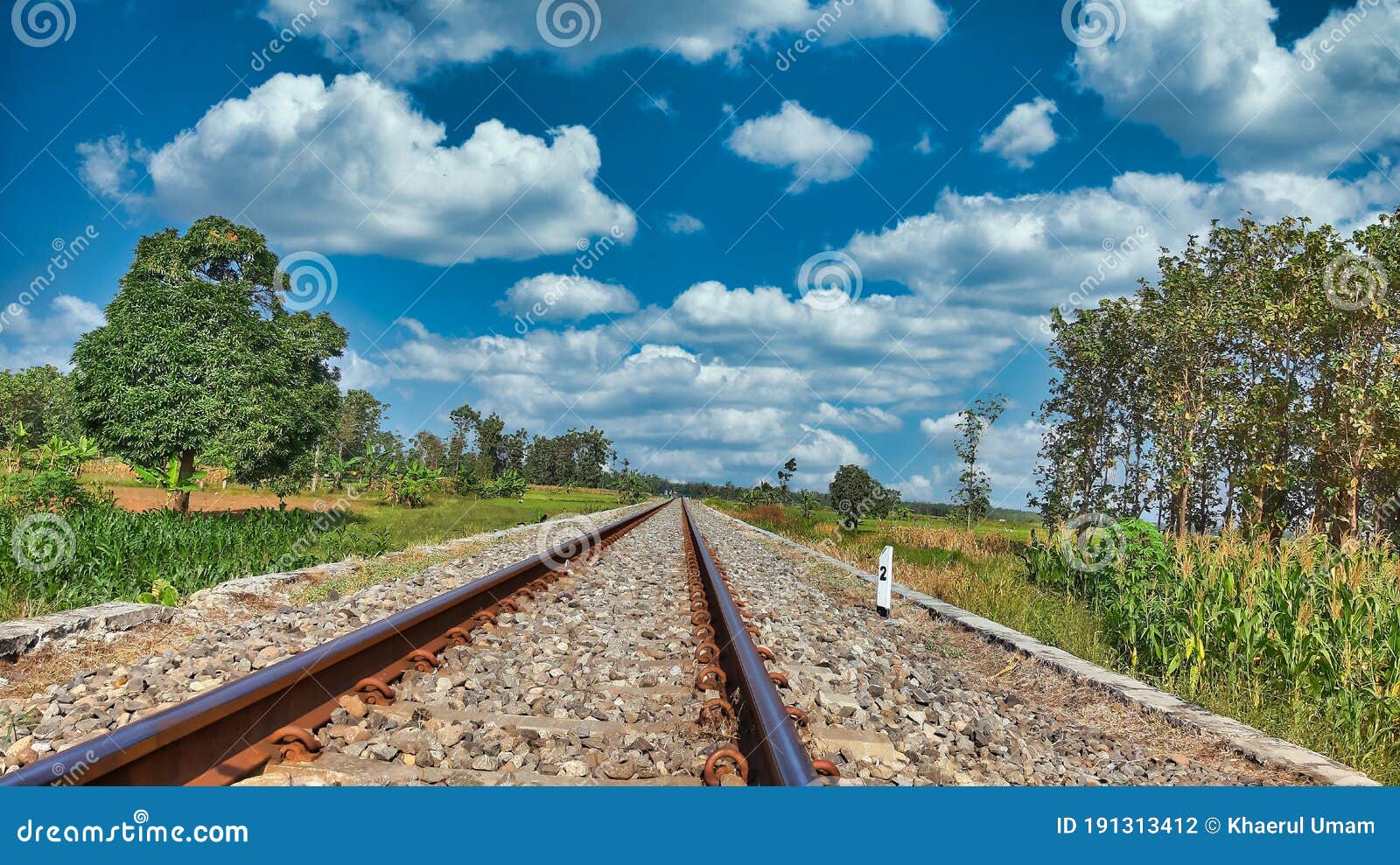Train Tracks Under Beautiful Clouds Stock Photo - Image of train ...