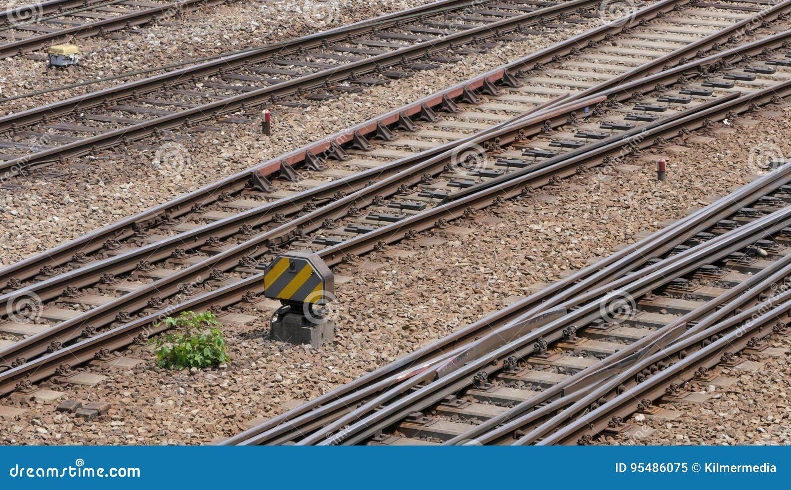 Diagonal Railroad Tracks in a Train Yard Stock Image - Image of ...