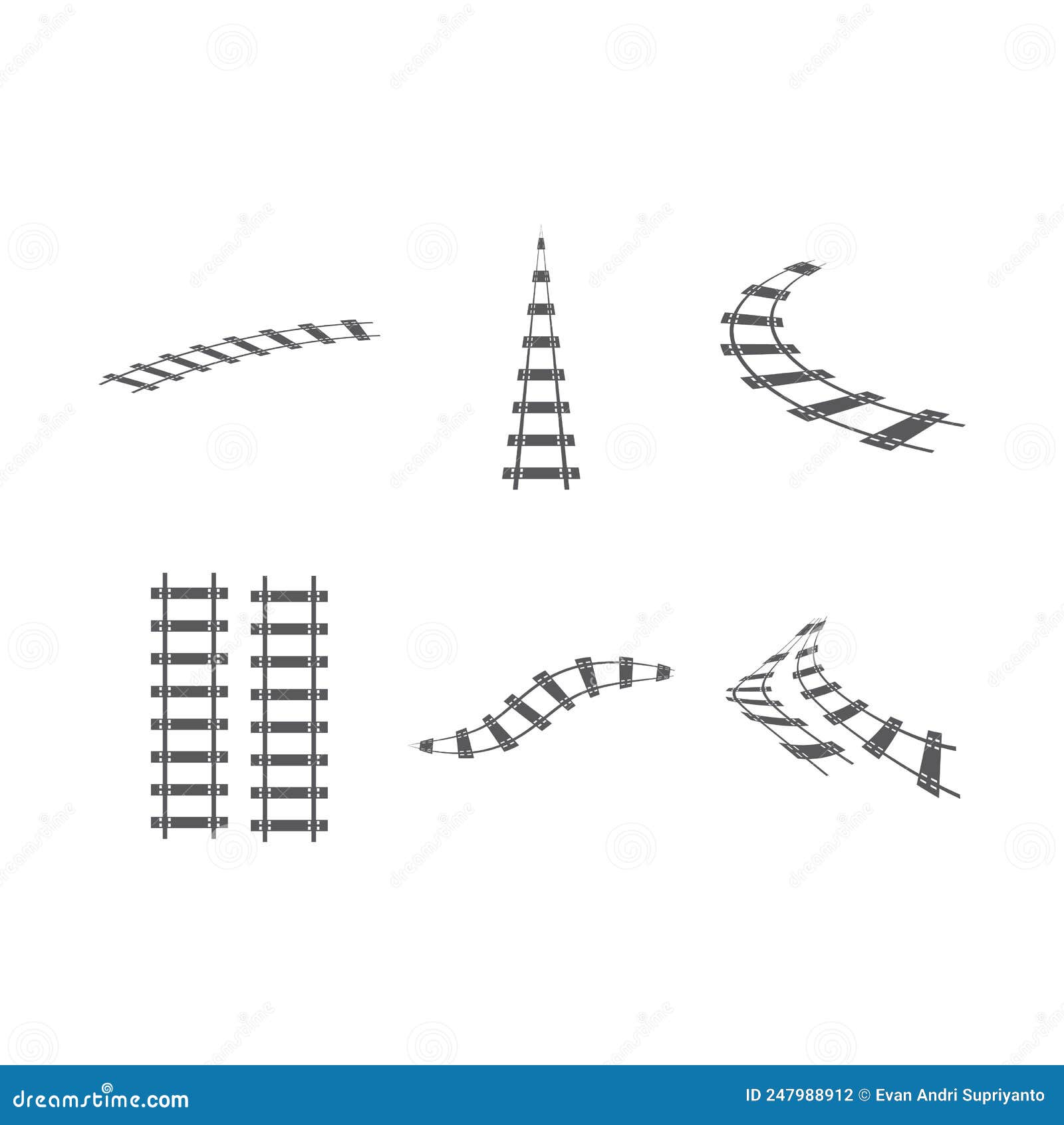 Train Tracks Vector Icon Design Template Illustration Stock Vector ...