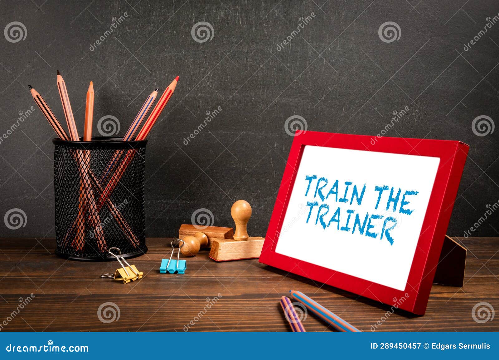 Train the Trainer. a Picture Frame on a Wooden Office Table Stock Image ...