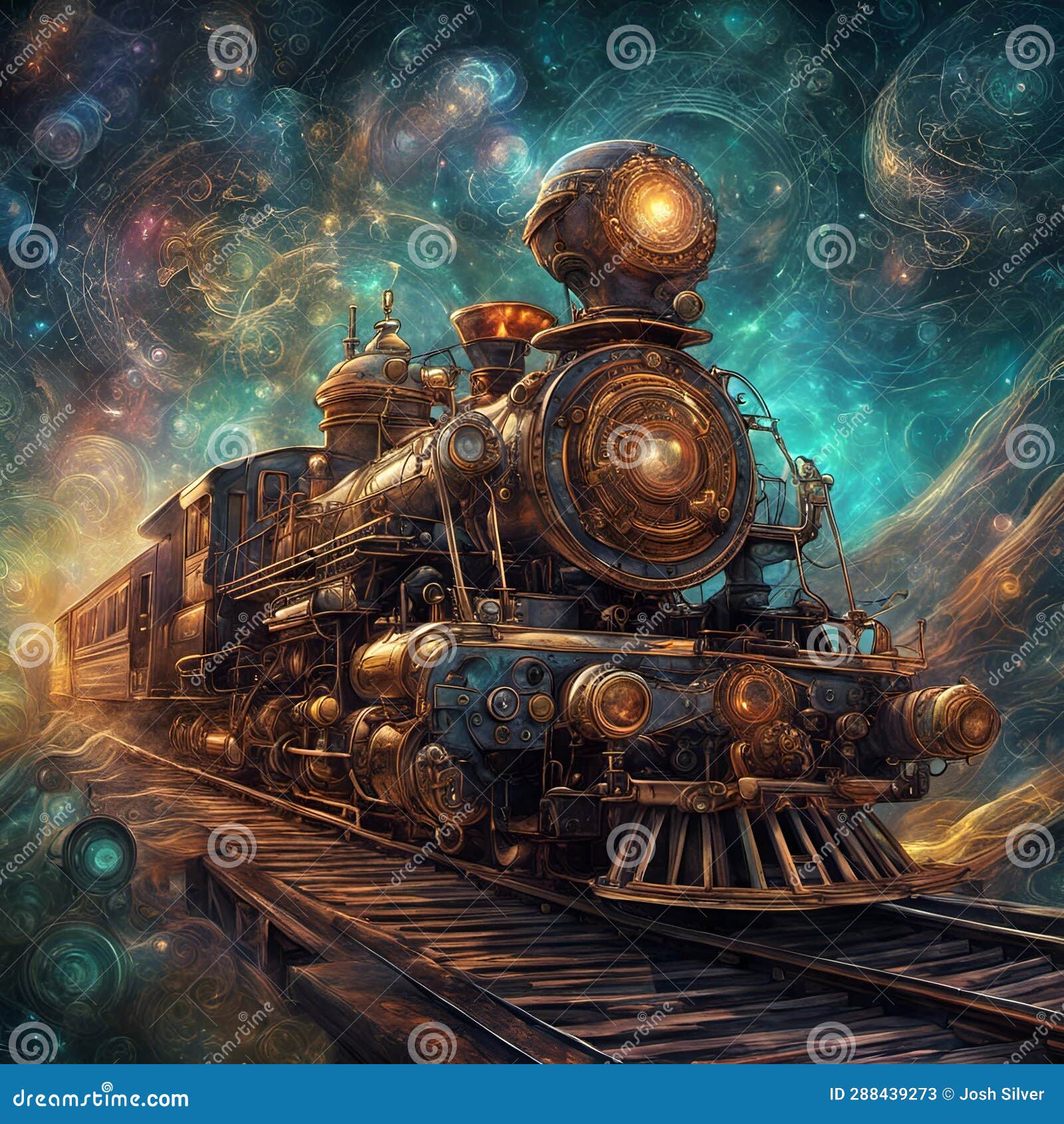 Cosmic train stock illustration. Illustration of mythology - 288439273