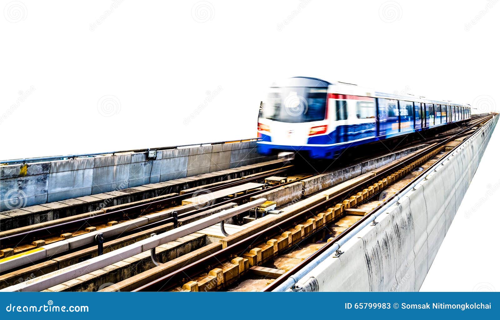 Isolated Rail On Vintage Railway Trestle Crossing The River Royalty ...