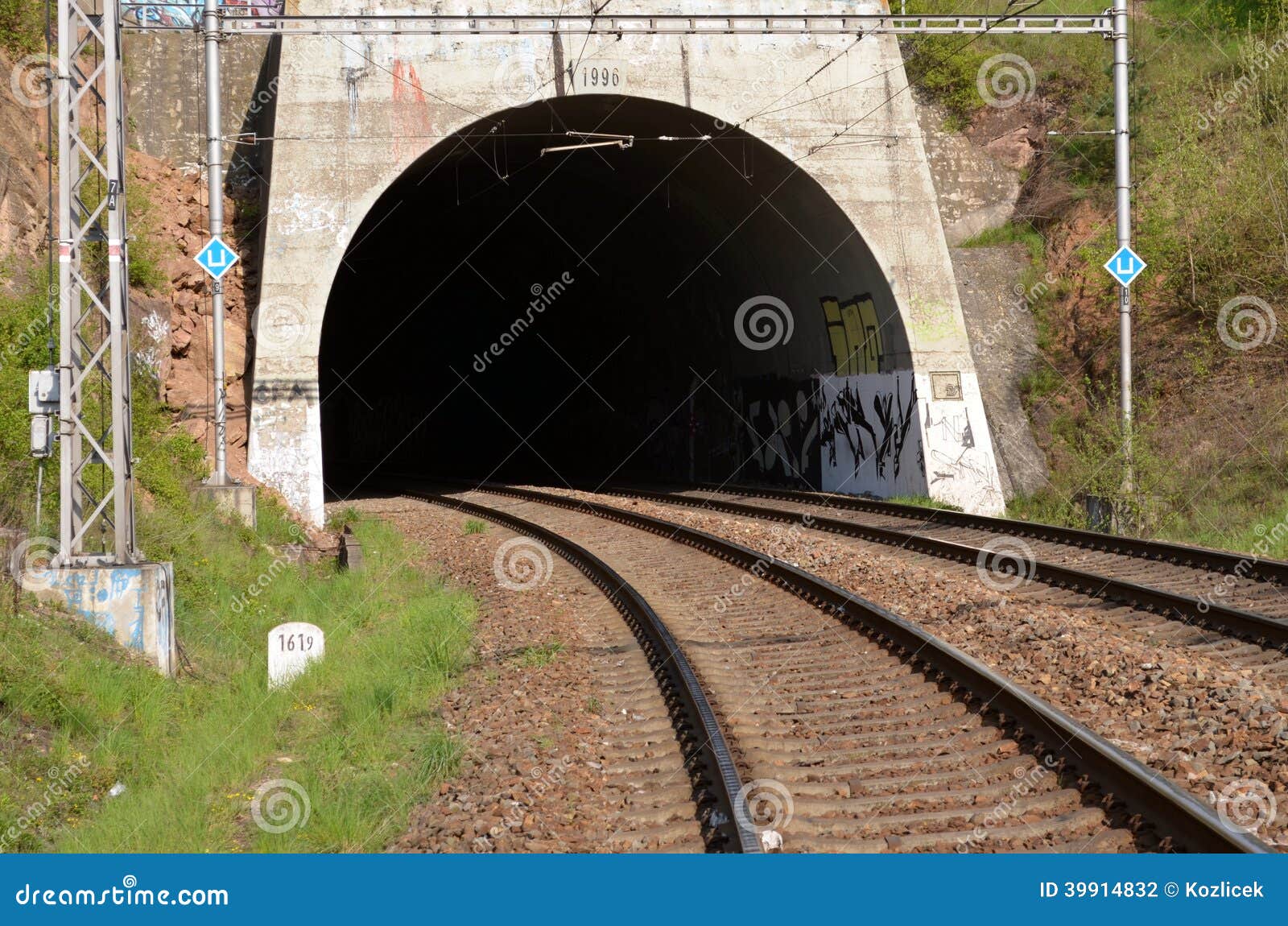 A Tunnel Entry In The Mountain Royalty-Free Stock Image | CartoonDealer ...
