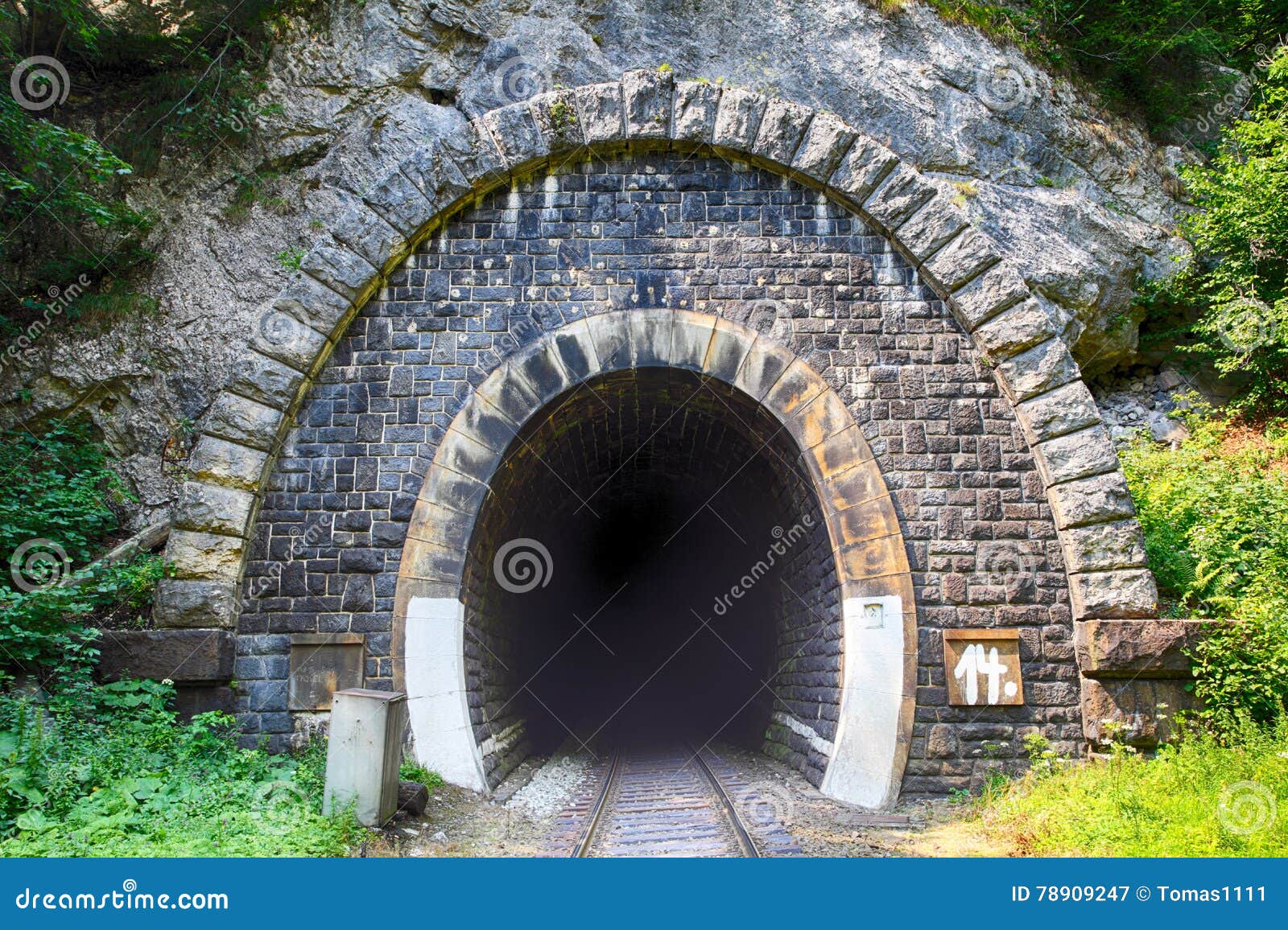 Train Tunnel with Railway - Old Stock Image - Image of corridor, road ...