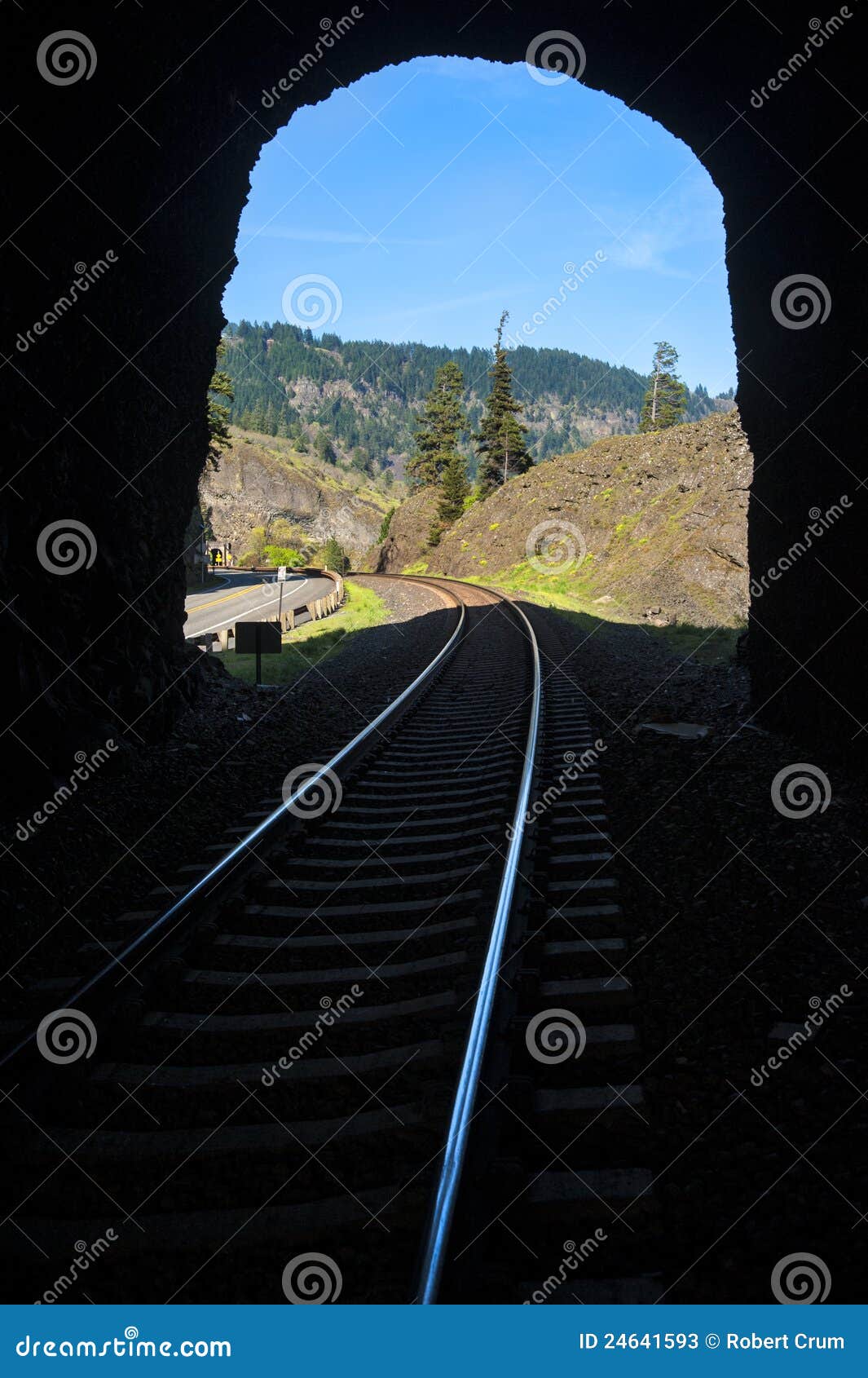 Train tunnel, tracks stock image. Image of vertical, railroad - 24641593