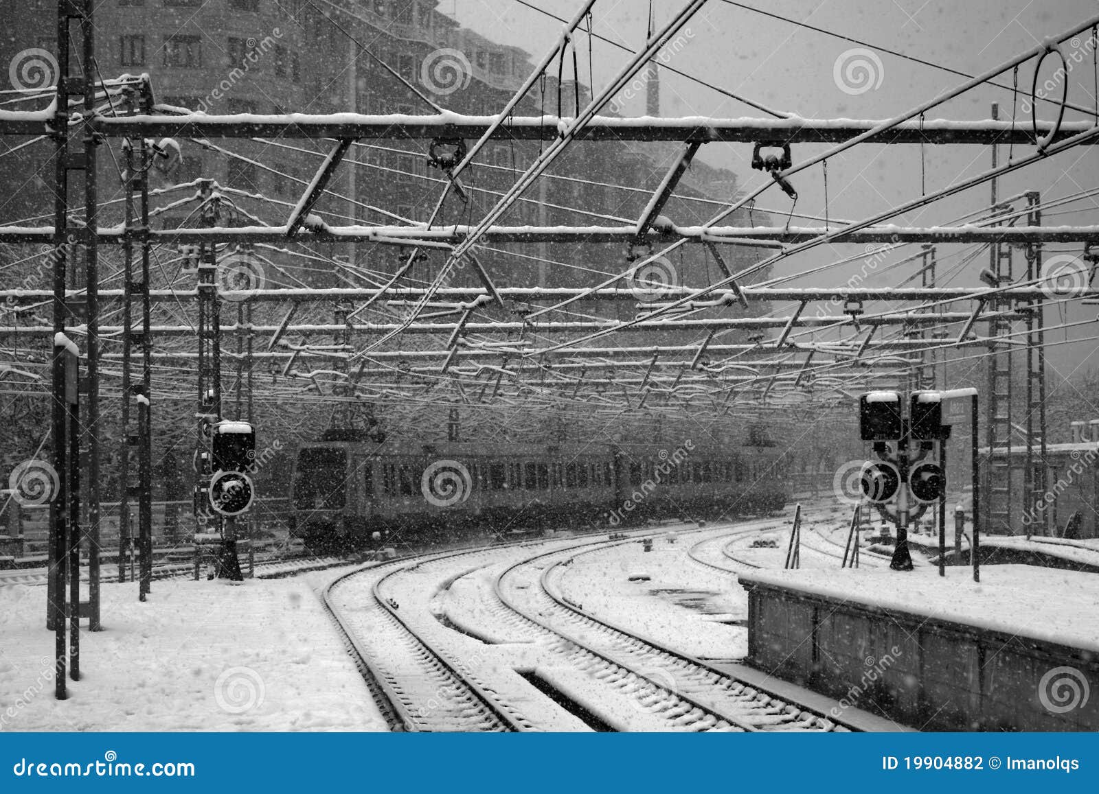 Train under the snow stock photo. Image of transport - 19904882