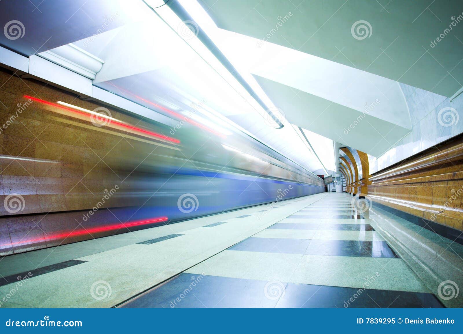 Train on Underground Station Stock Image - Image of city, locomotive ...