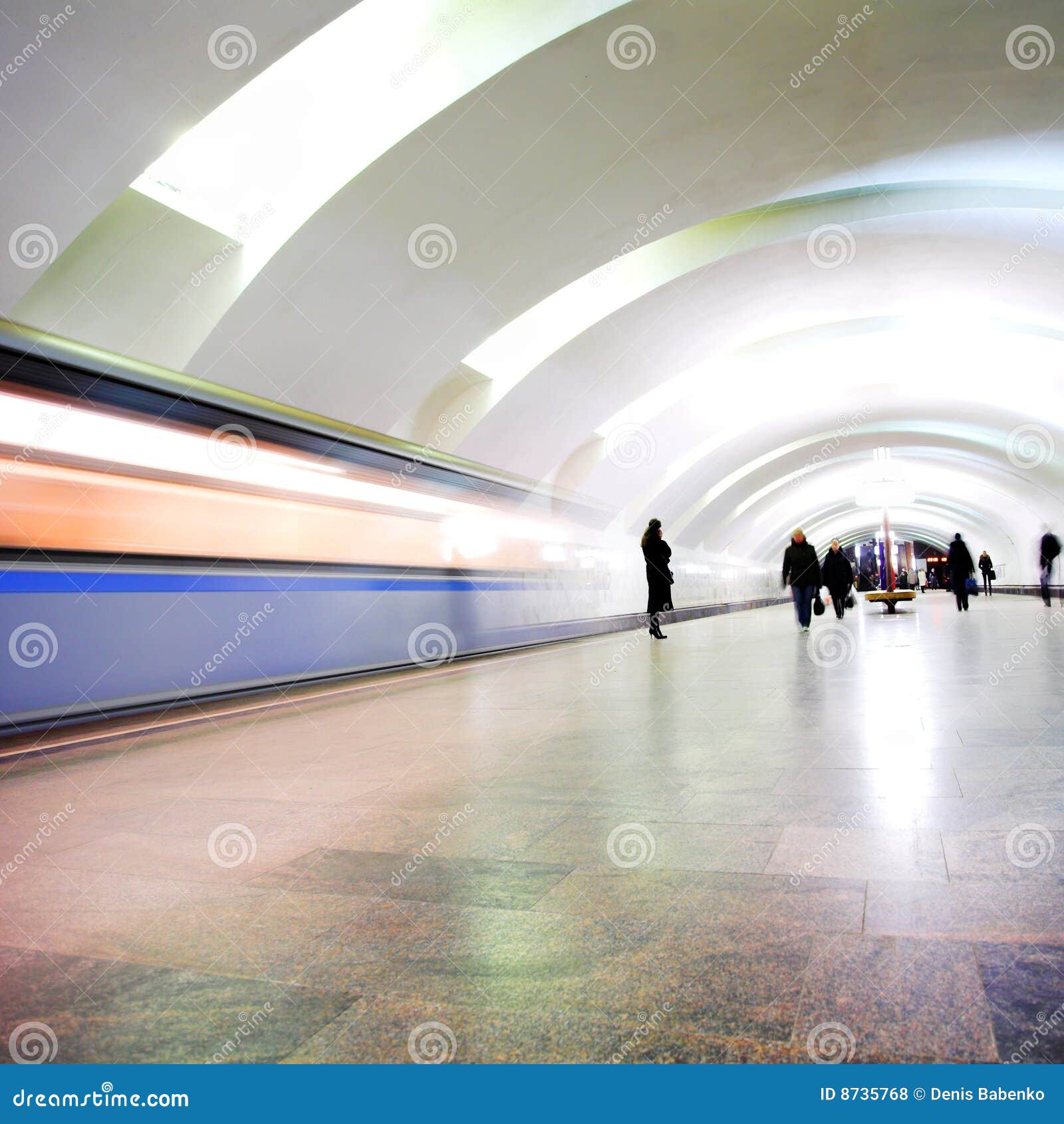 Train on Underground Station Stock Photo - Image of move, path: 8735768