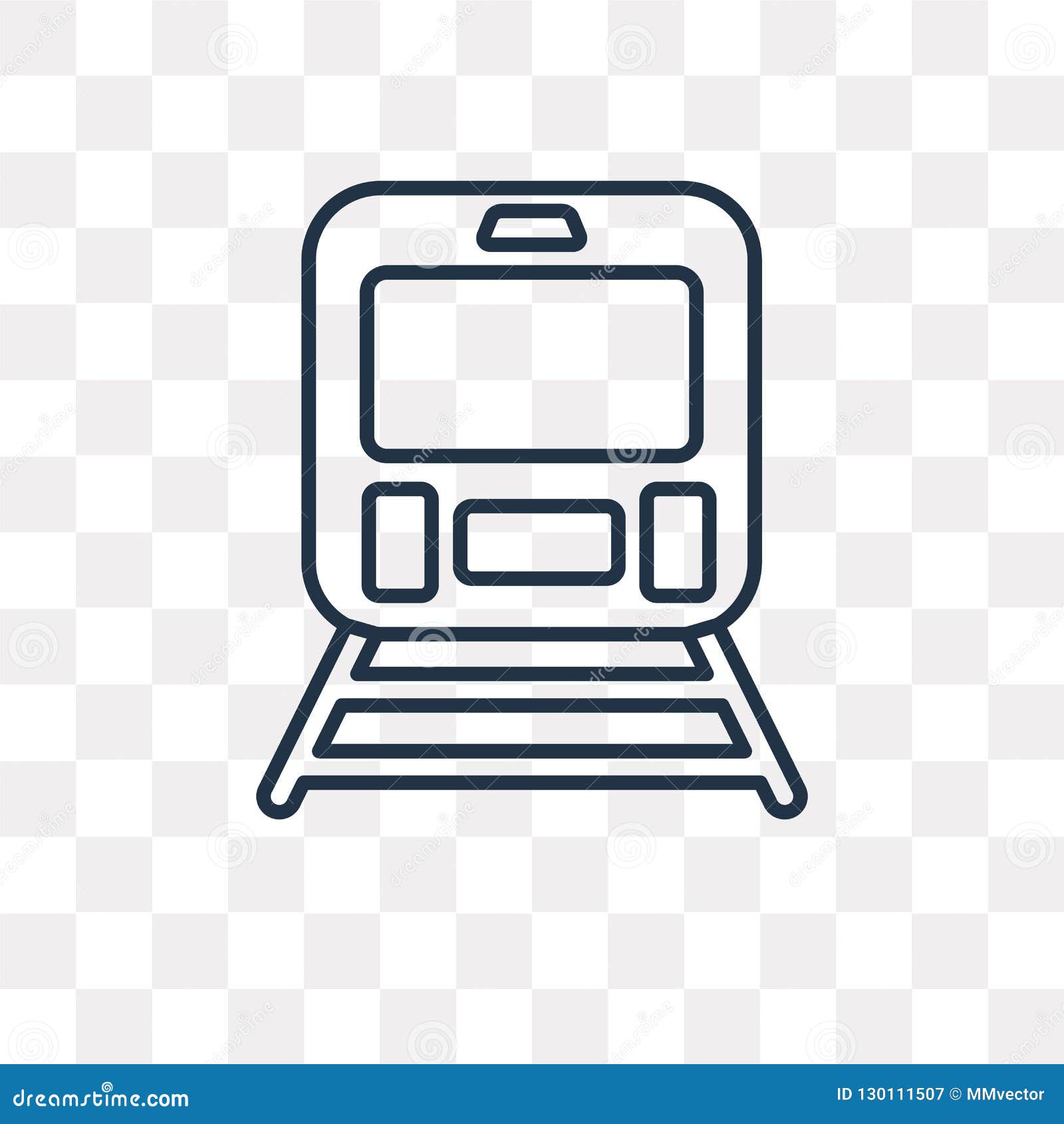 Train Vector Icon Isolated on Transparent Background, Linear Train ...