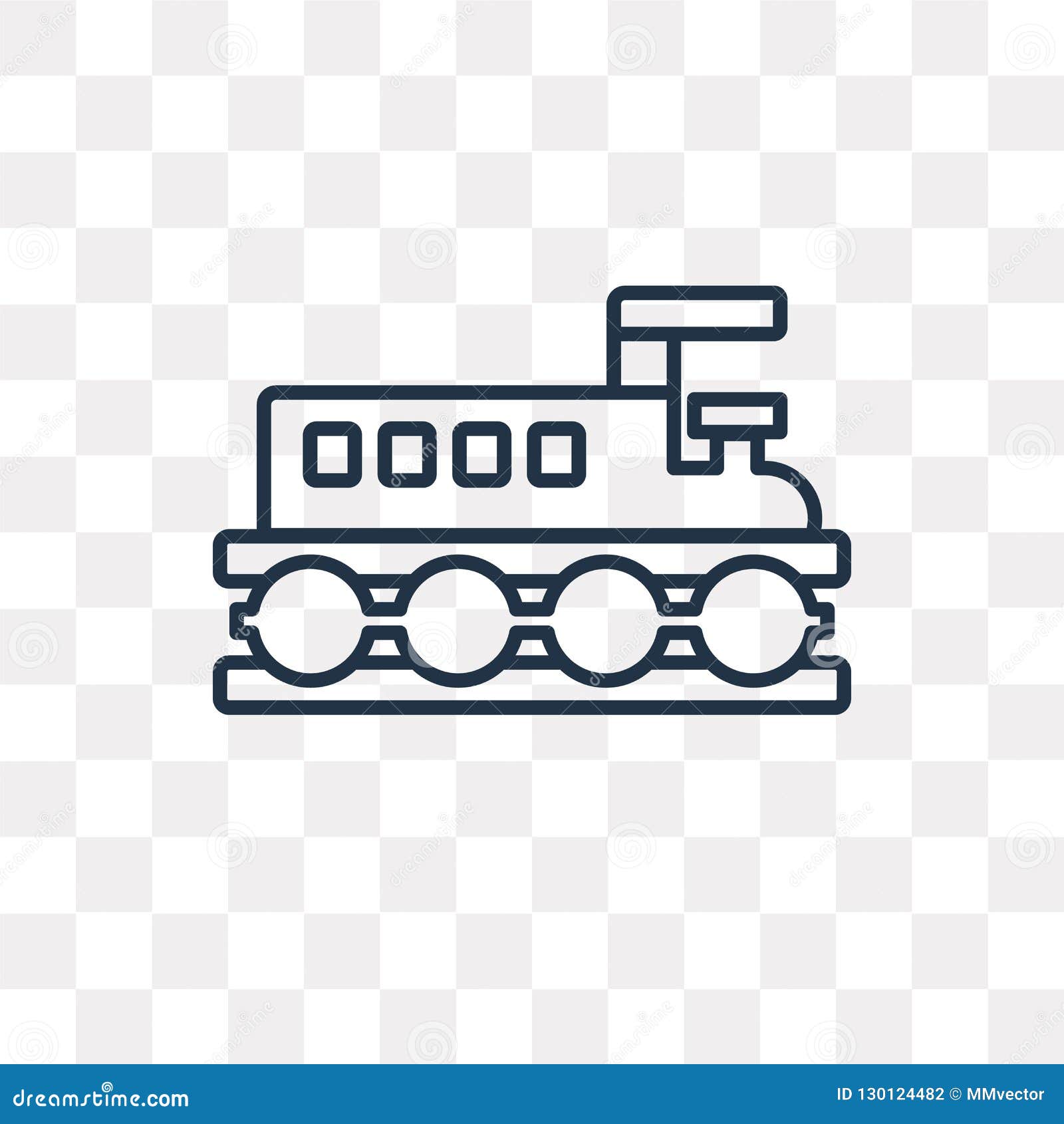 Train Vector Icon Isolated on Transparent Background, Linear Train ...