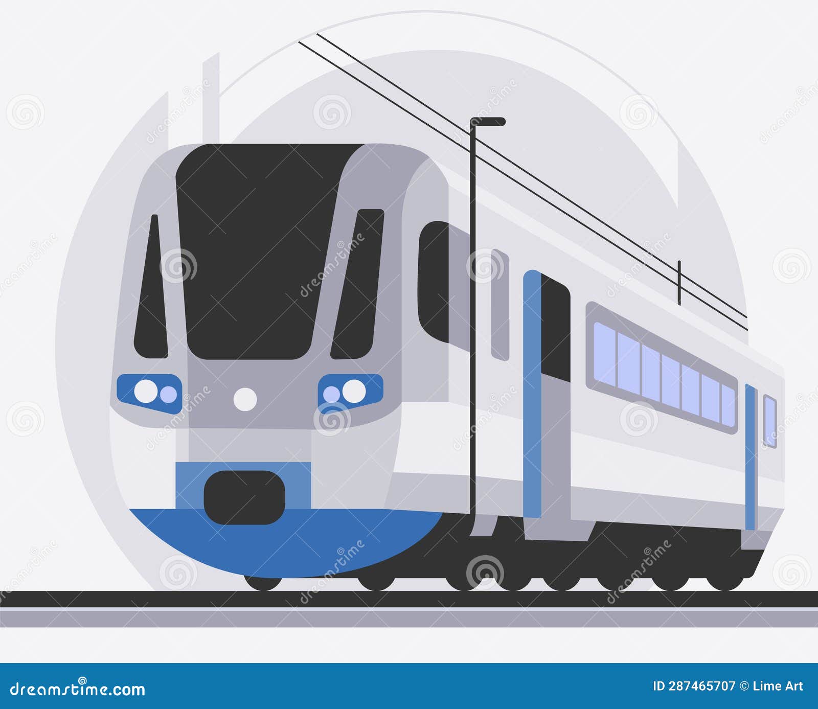 Train Vector Illustration. Simple Flat Subway Train, Railway. Stock ...