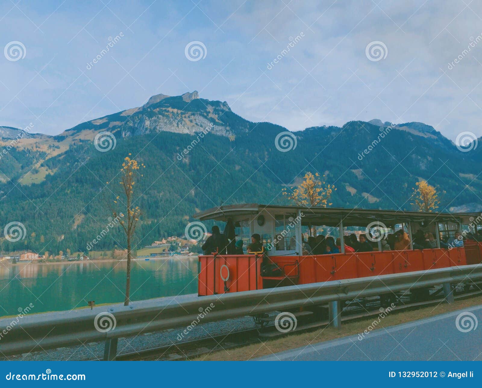 Train view lake editorial photography. Image of scenery - 132952012