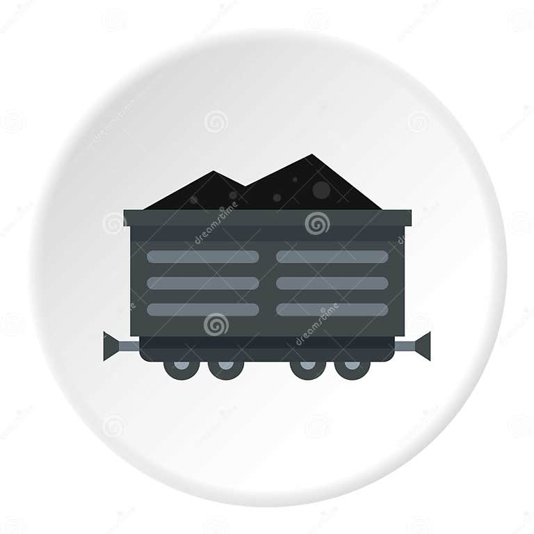 Train Waggon with Coal Icon Circle Stock Vector - Illustration of empty ...