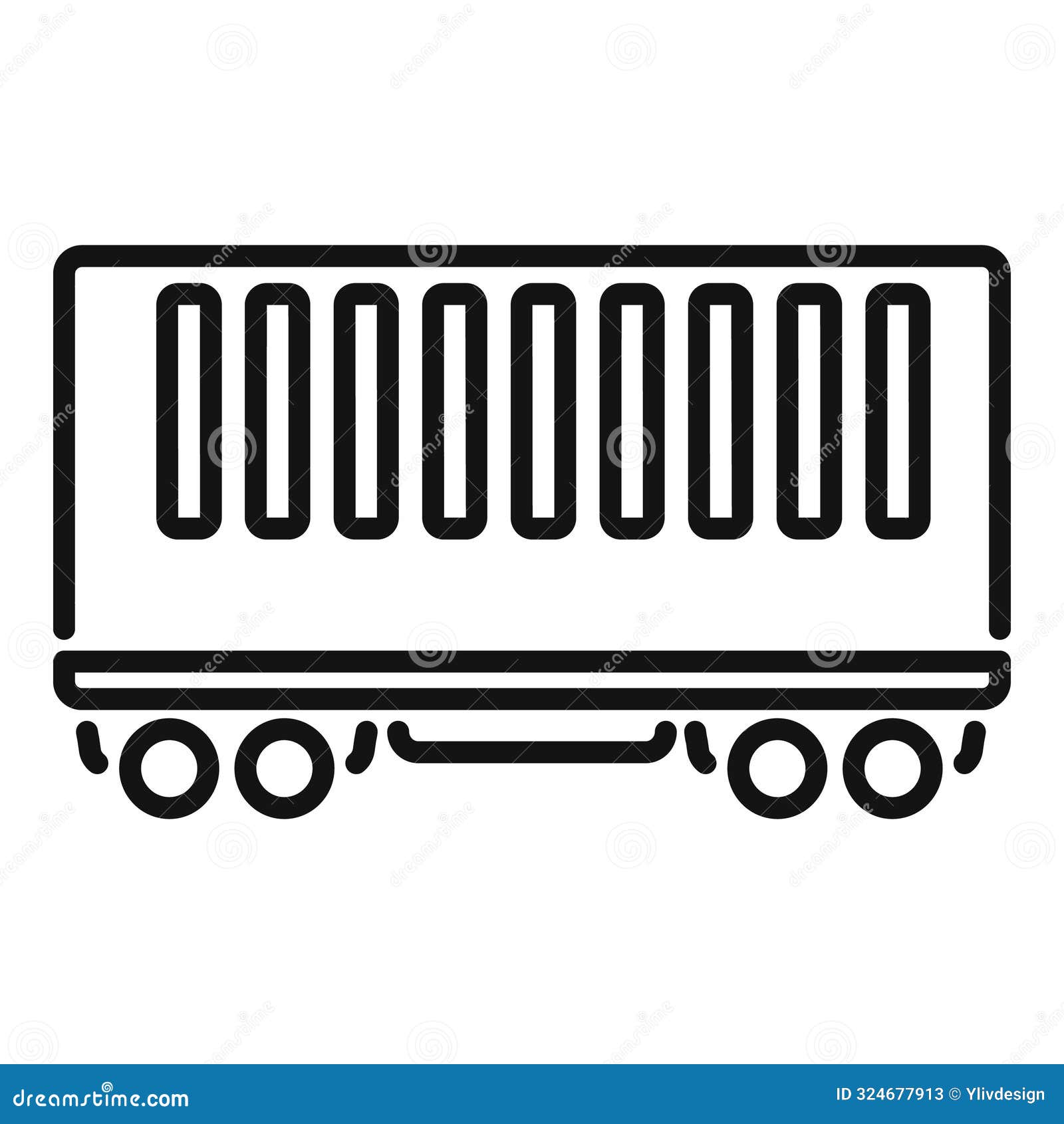 Train Wagon Carrying Intermodal Container for Cargo Transportation ...