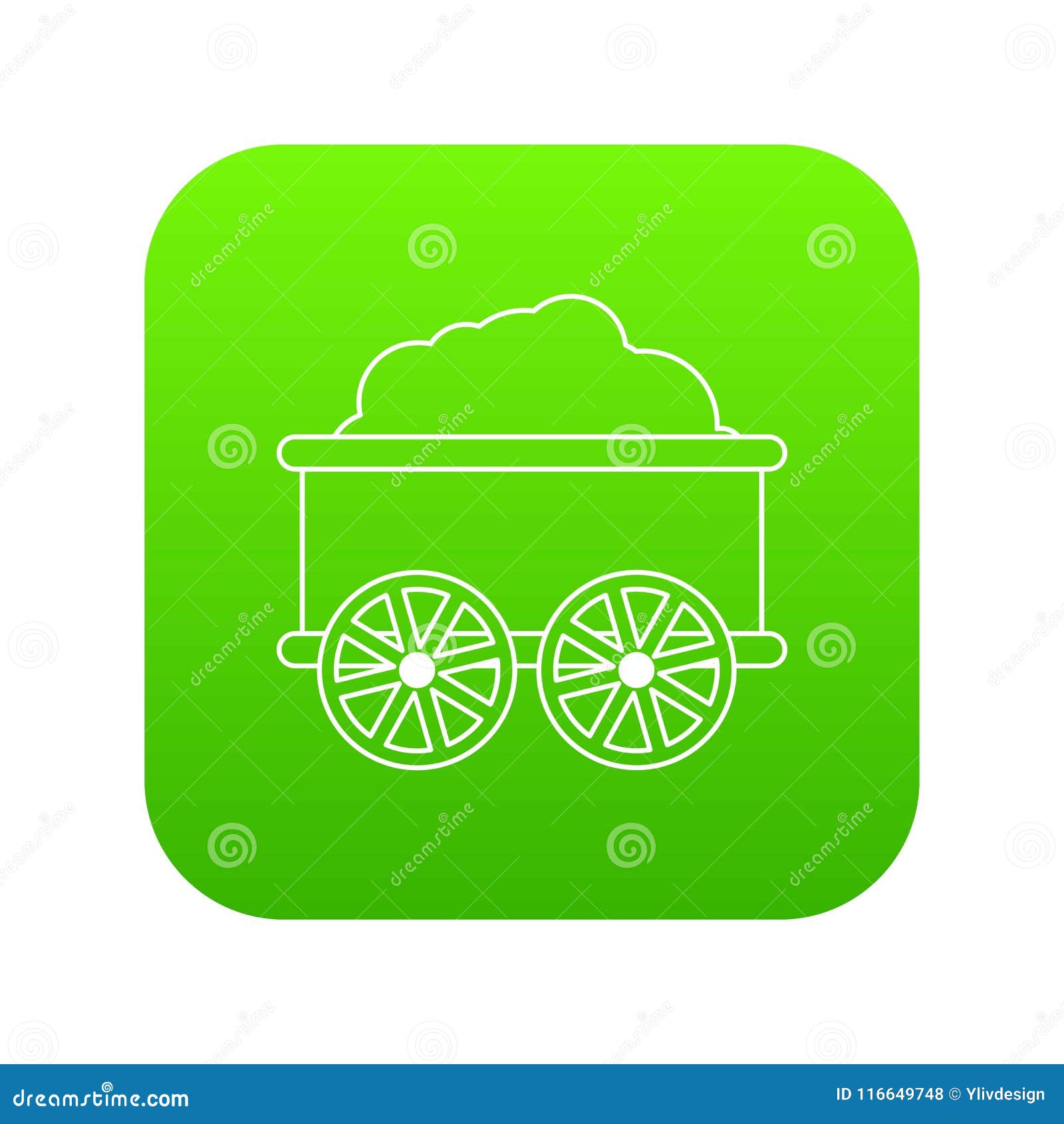 Train Wagon Icon Green Vector Stock Vector - Illustration of industrial ...