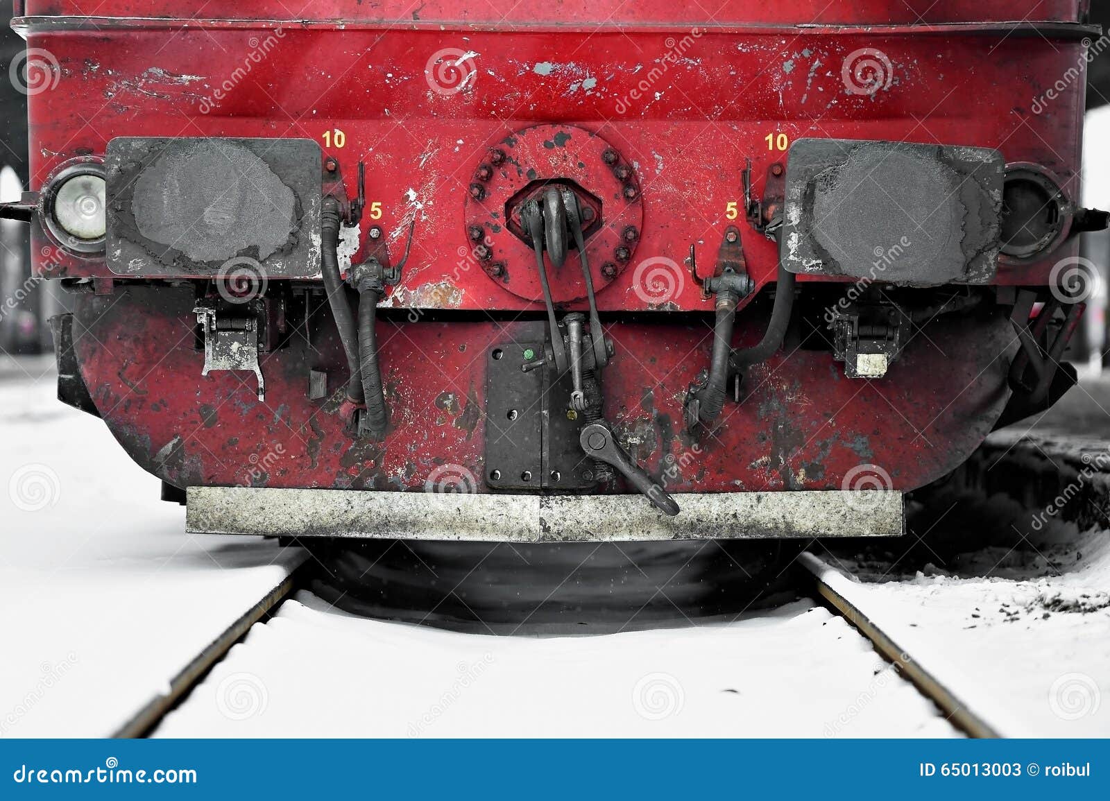 Train Wagon Links in Winter Time Stock Image - Image of blizzard, cold ...