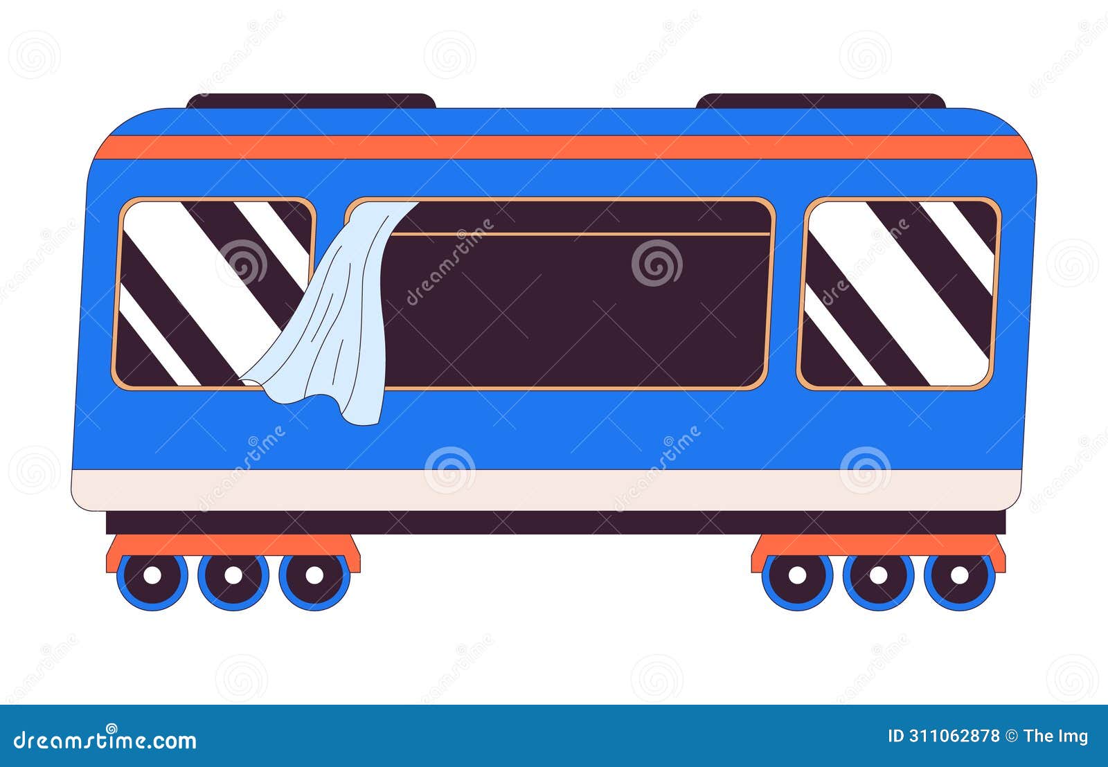 Train Wagon Wheels 2D Linear Cartoon Object Stock Vector - Illustration ...