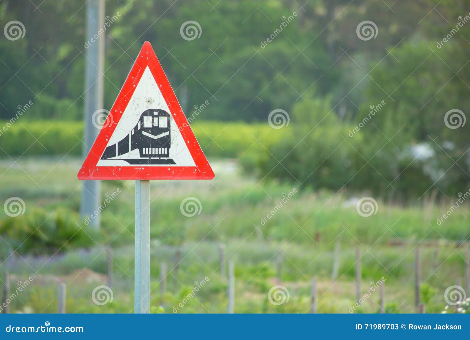 Train Warning Sign stock image. Image of railway, rail - 71989703