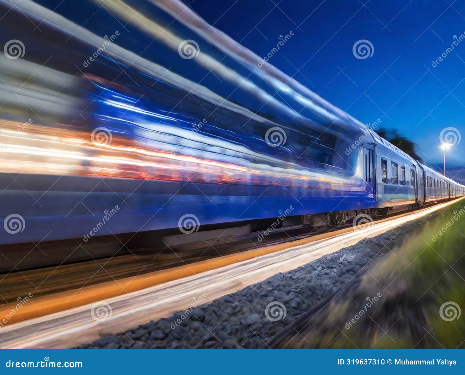 A Train Was Taken Using Long Exposure Photography Techniques Stock ...