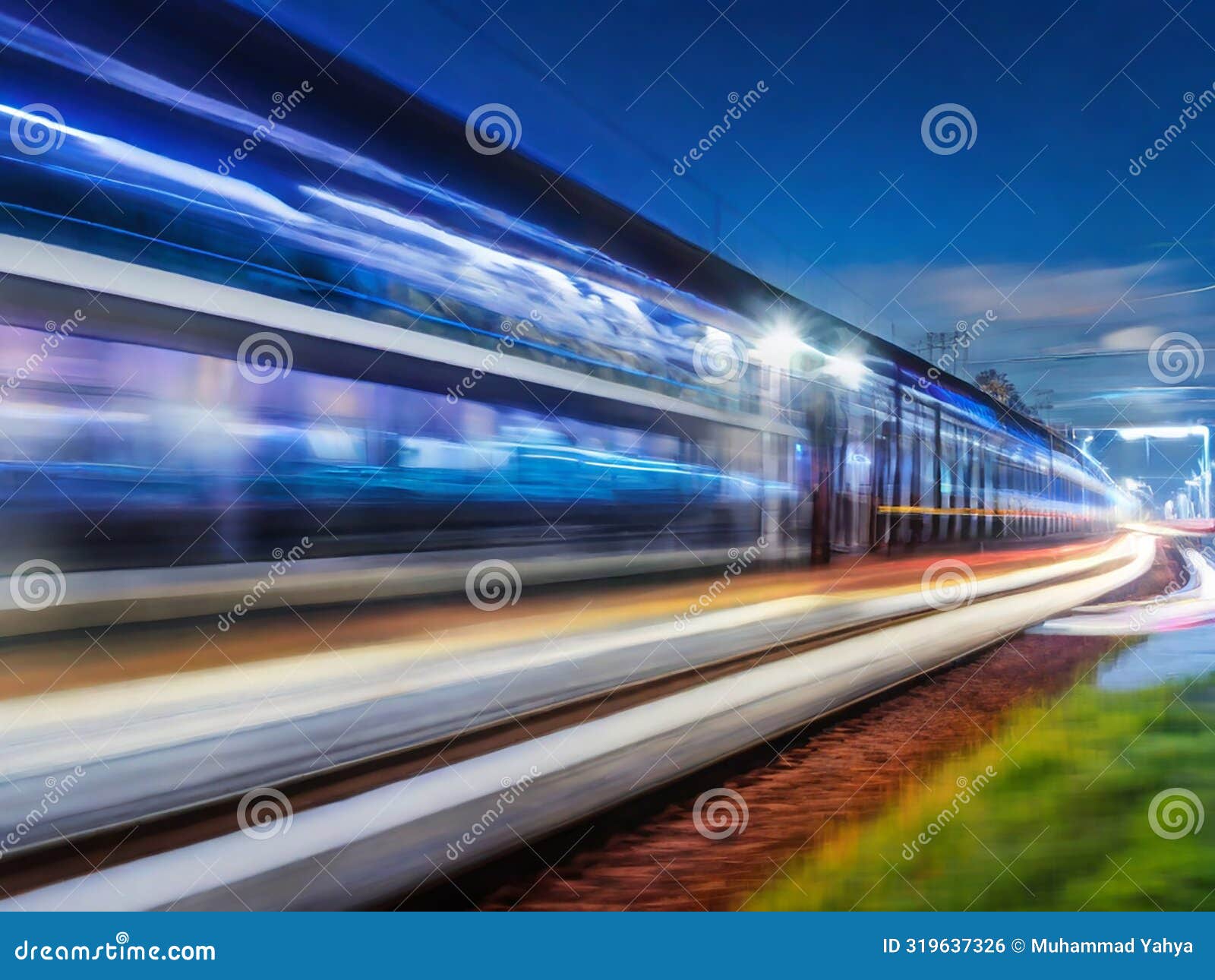 A Train Was Taken Using Long Exposure Photography Techniques Stock ...