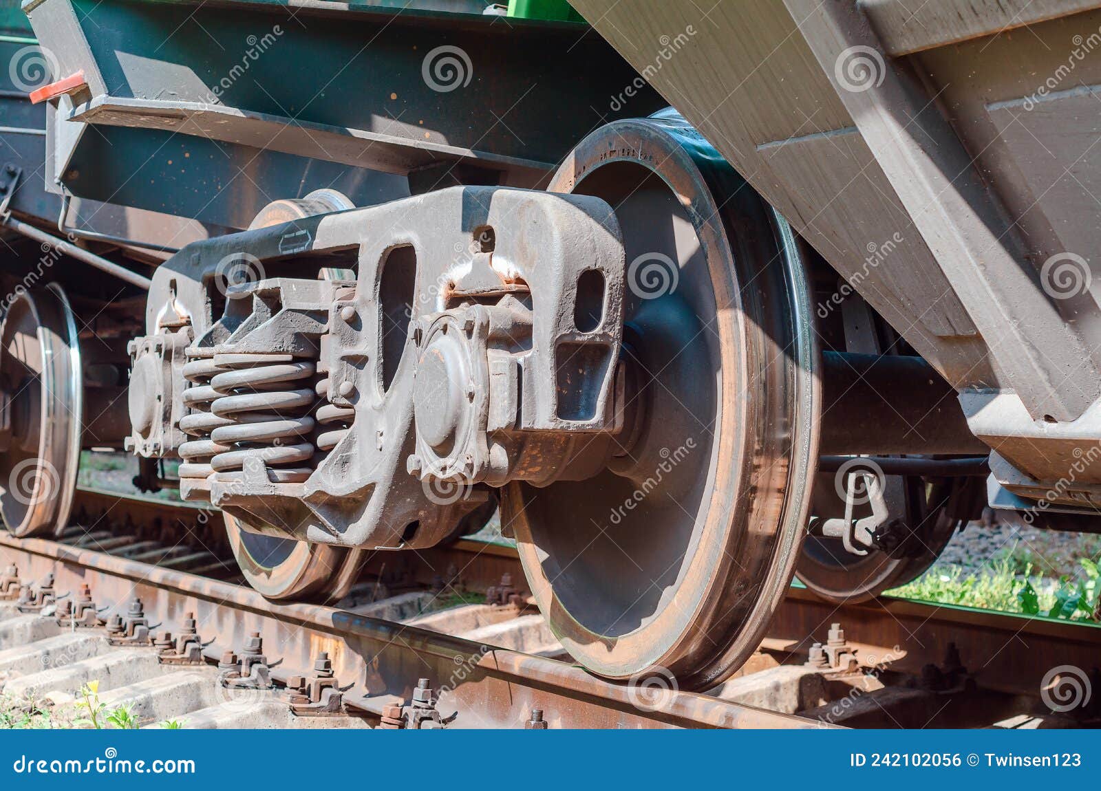 Train Wheel on Rails. Close Stock Photo - Image of transit, wagon ...