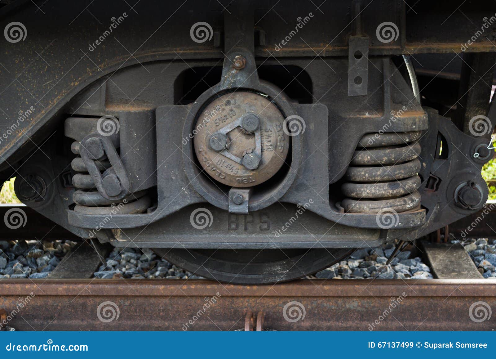 Train Wheel Track with Suspension and Break System Stock Image - Image ...
