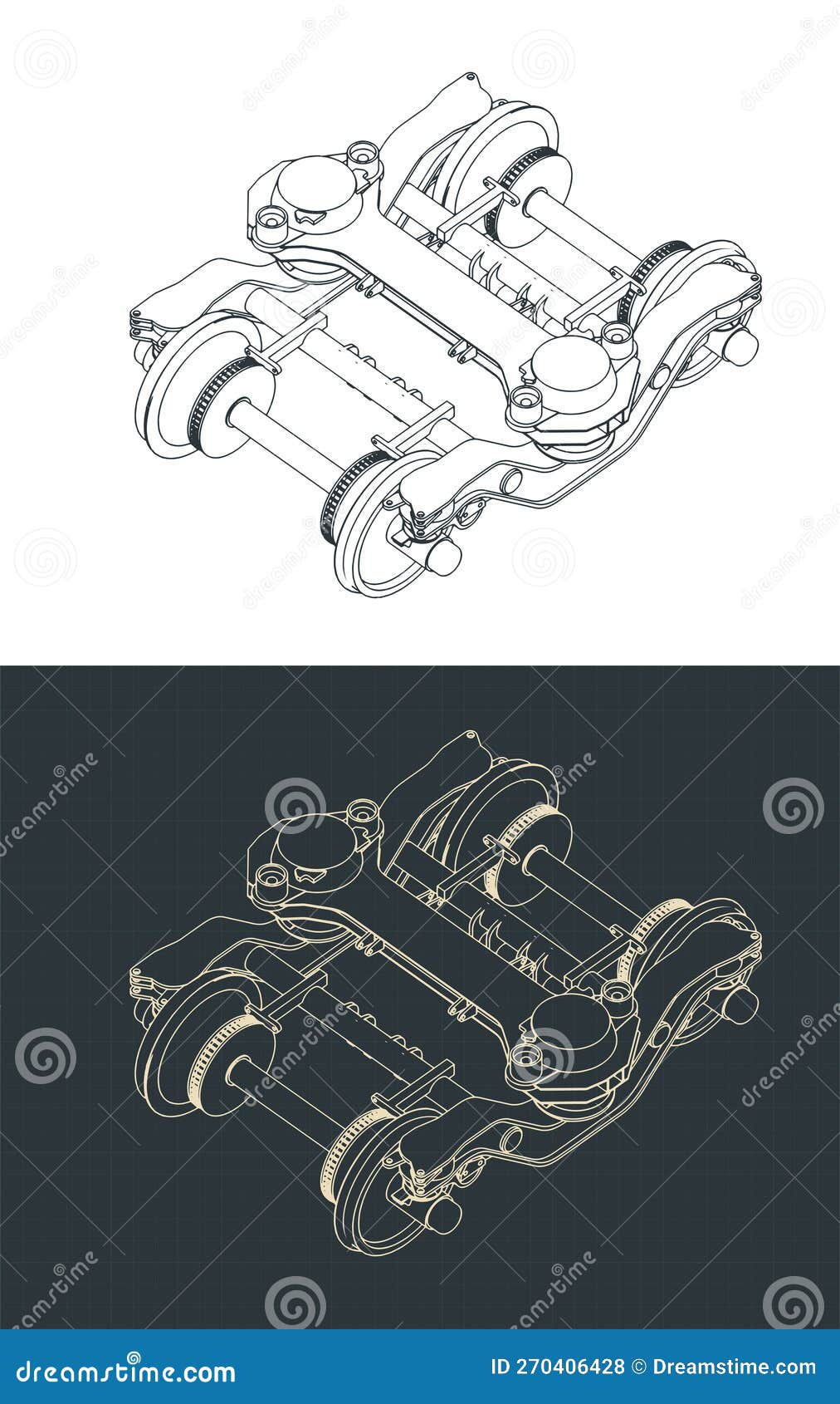 Train Wheelbase Isometric Drawings Stock Vector - Illustration of ...
