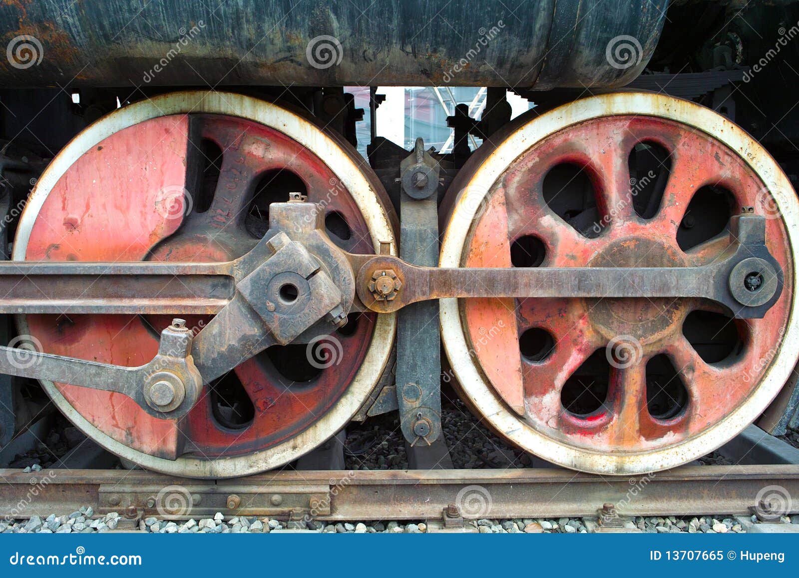 Train Wheels With The Bogie On Railroad With Rusty Metal Surface Stock ...