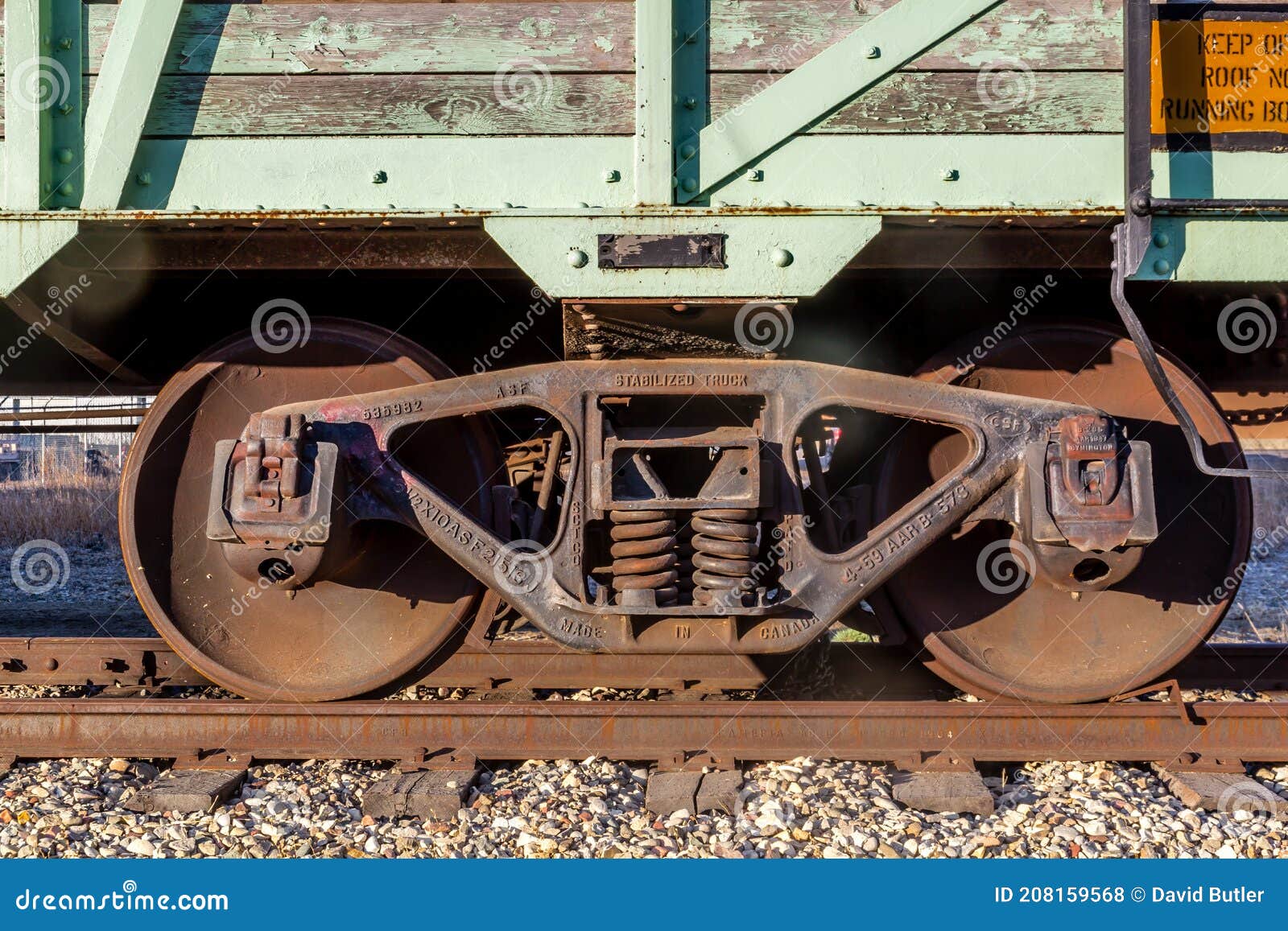 Train Wheels on an Old Box Car. Nanton Alberta Canada Editorial Stock ...
