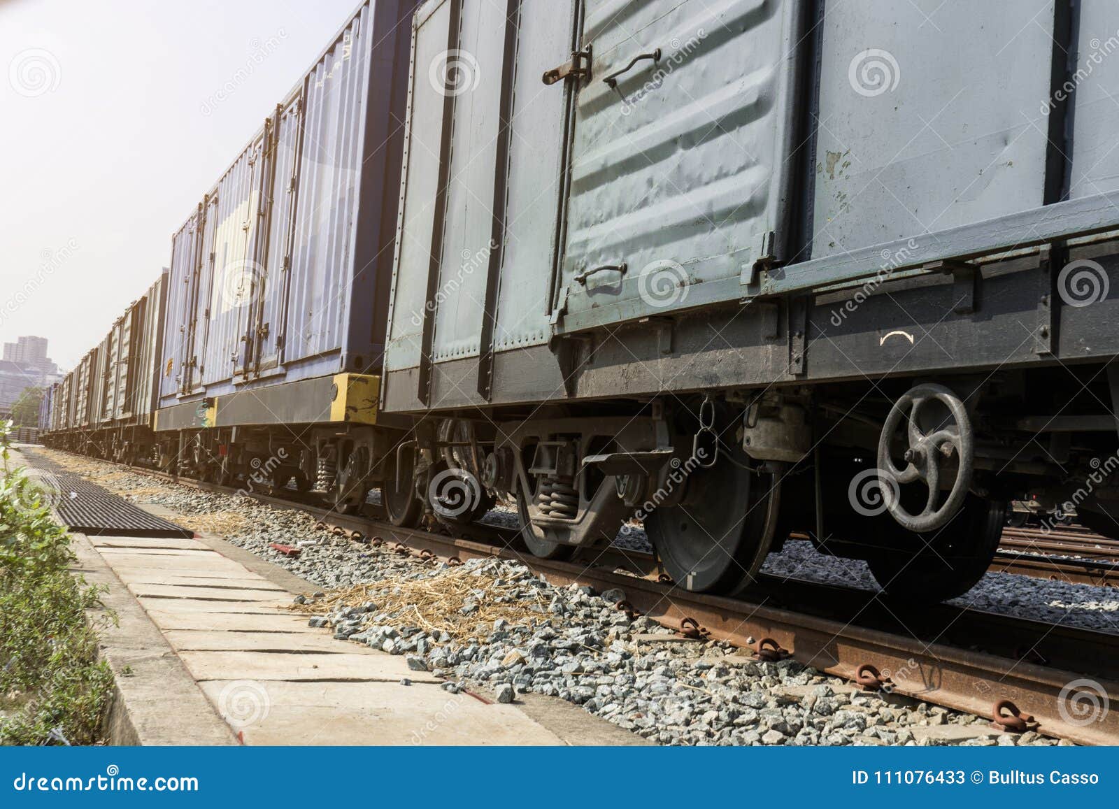 Train Wheels on Tracks with Train Bogie Stock Image - Image of cargo ...