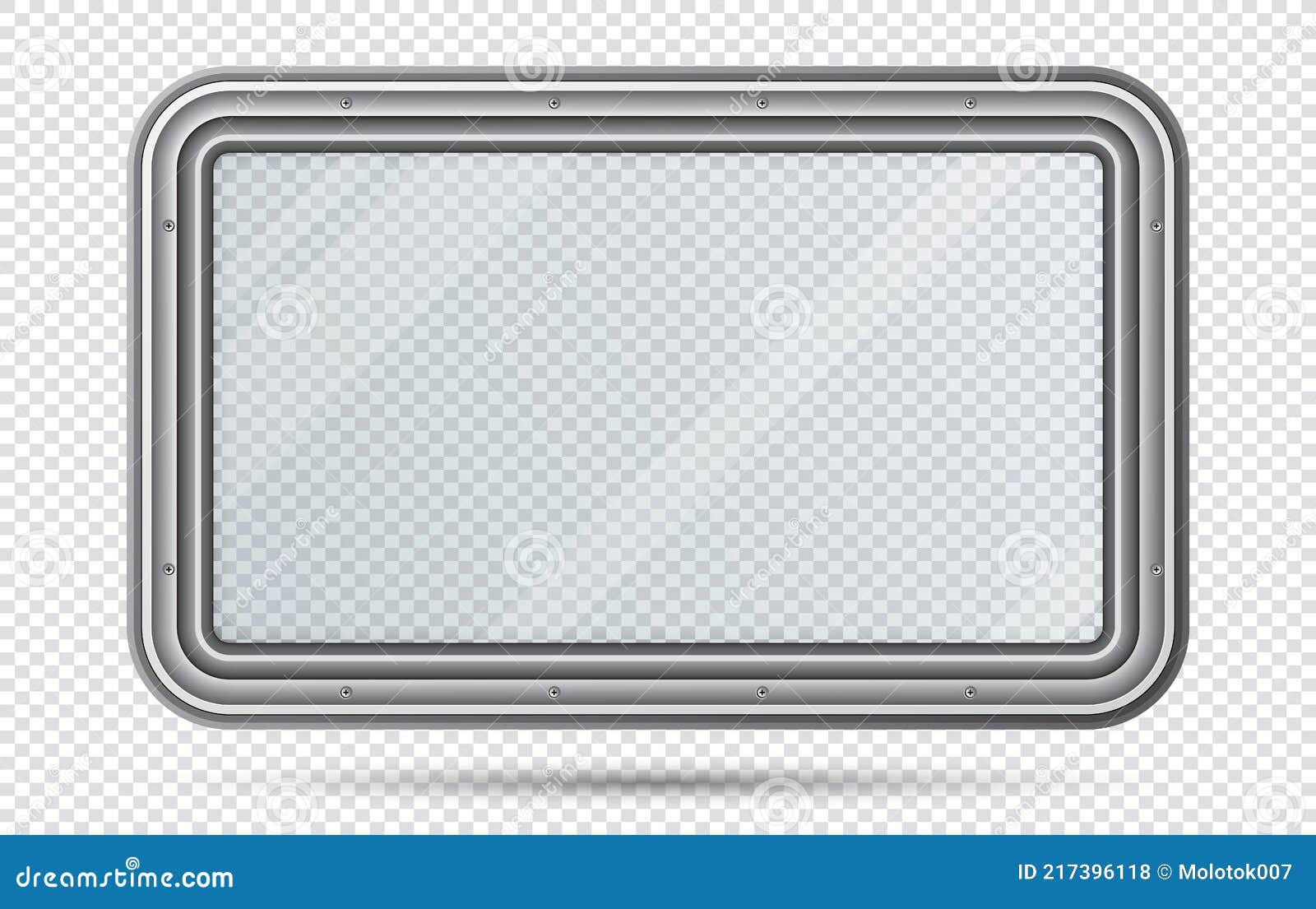 Train Window with Glass Isolated on Checkered Background. Realistic ...