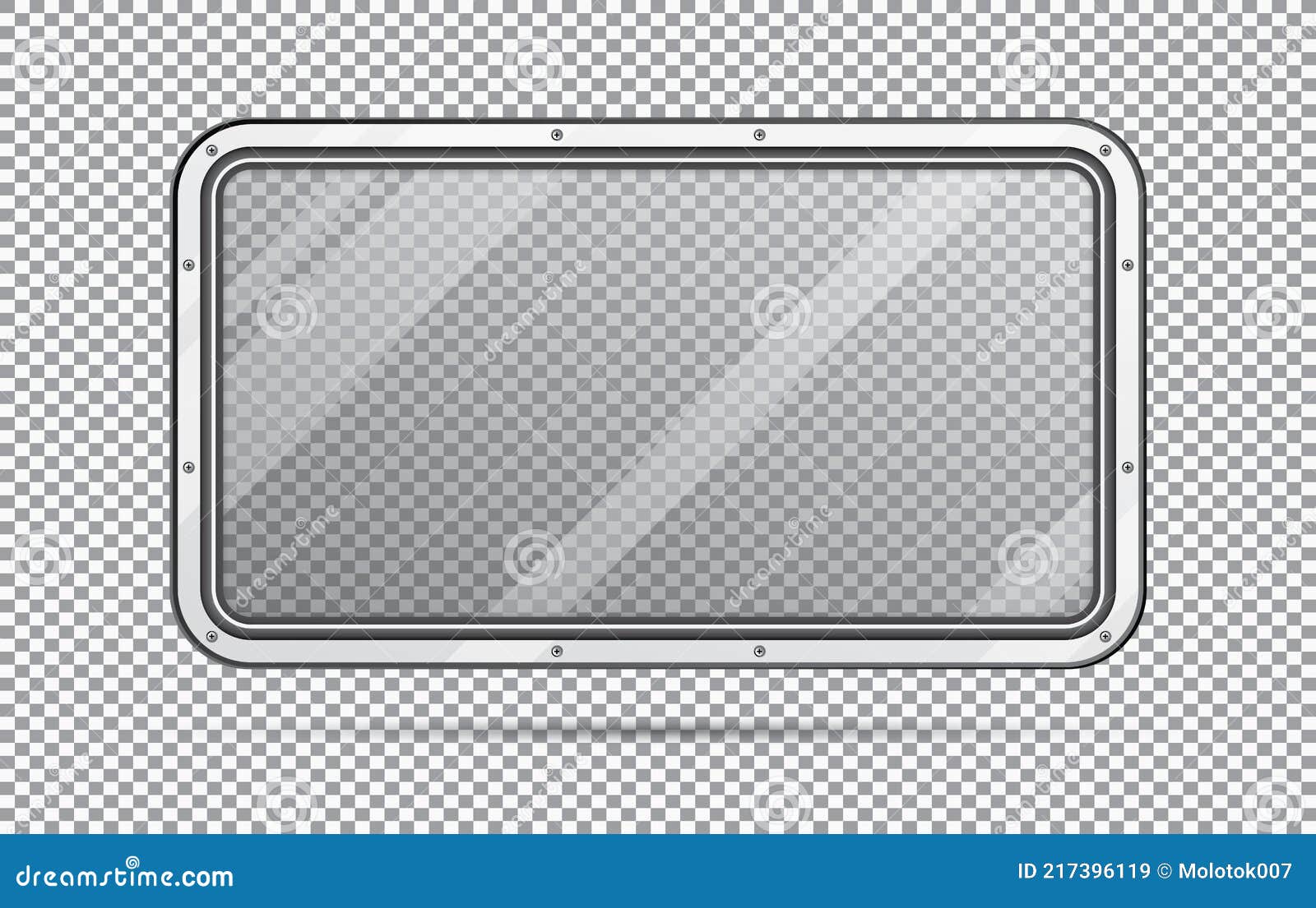 Train Window Isolated on Checkered Background. Realistic View from ...