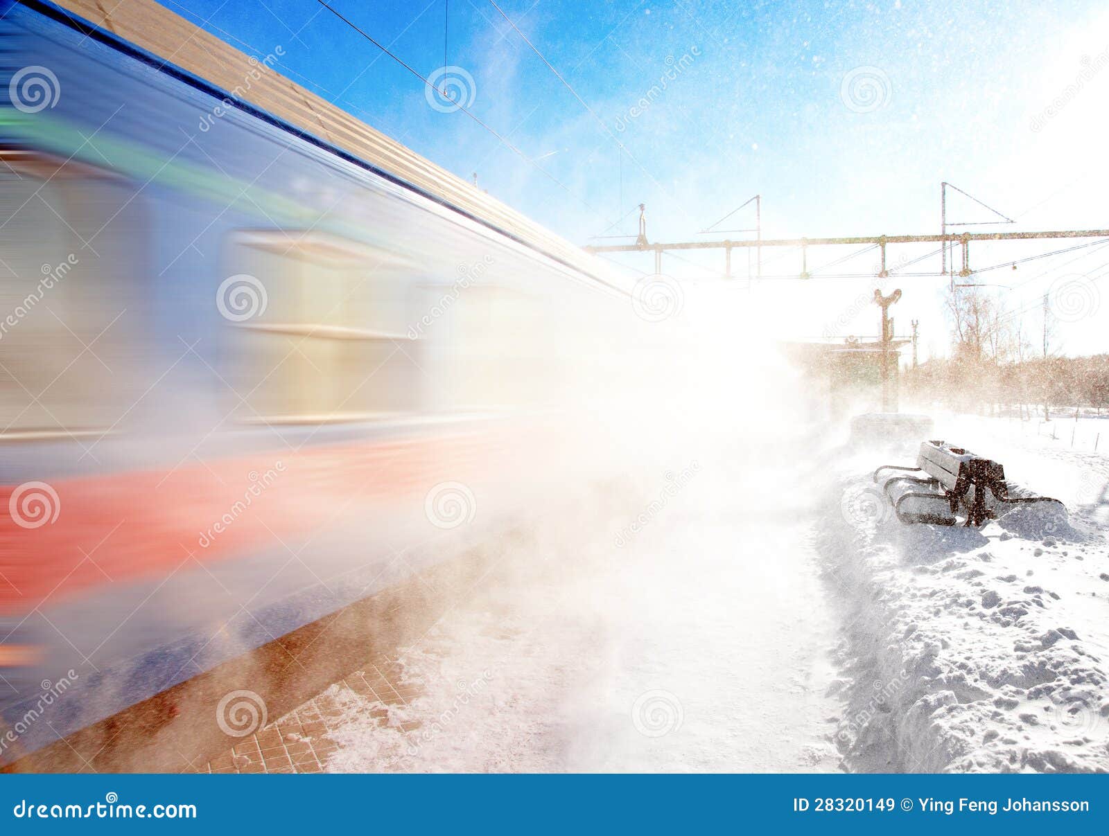 Train in winter stock image. Image of speed, ecology - 28320149