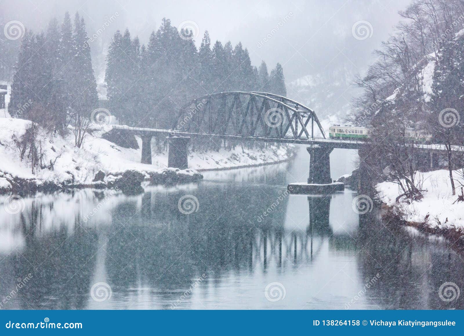 Train in Winter Landscape Snow Stock Photo - Image of color, forest ...