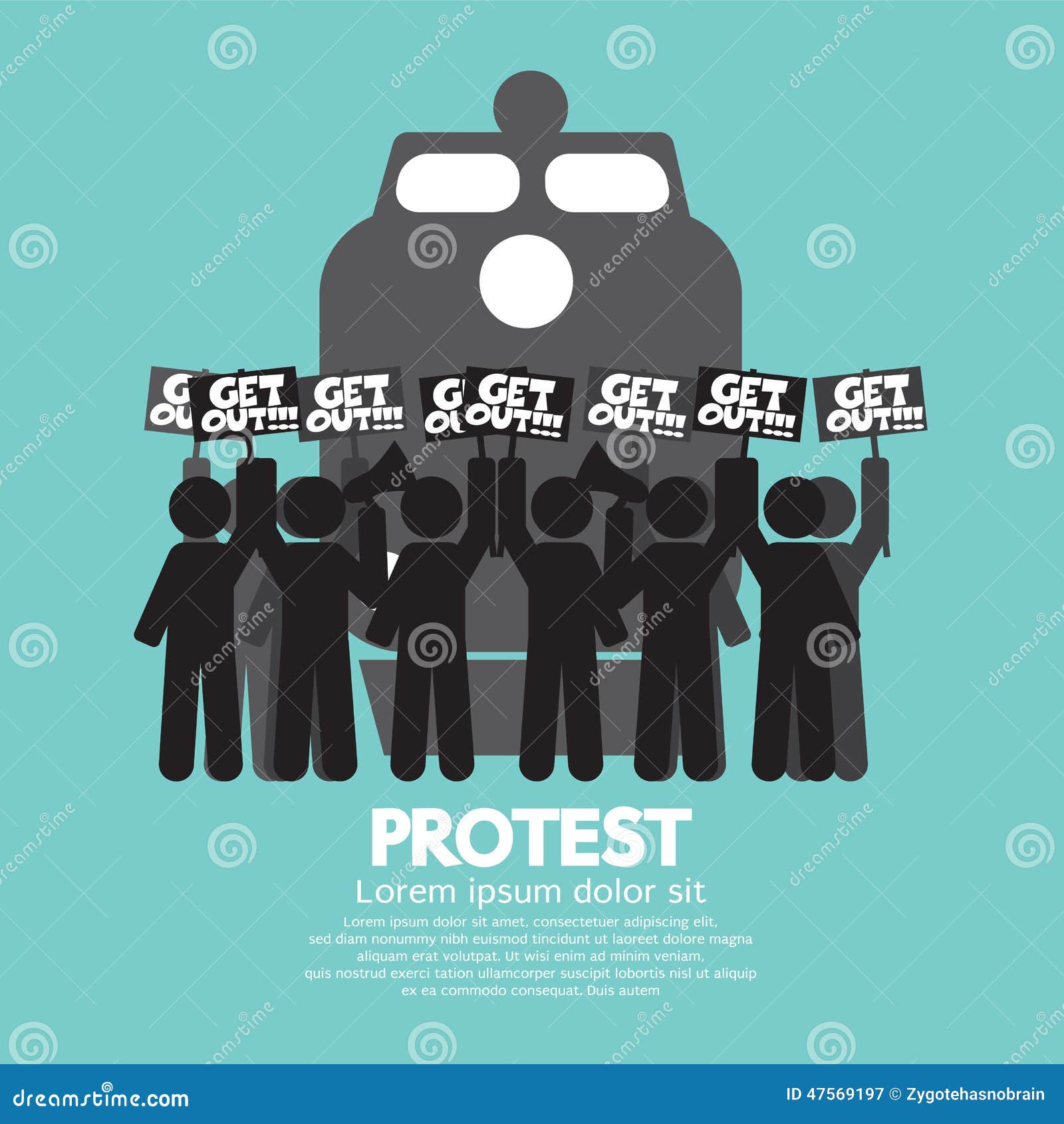 Train Workers Strike and Protest Stock Vector - Illustration of action ...