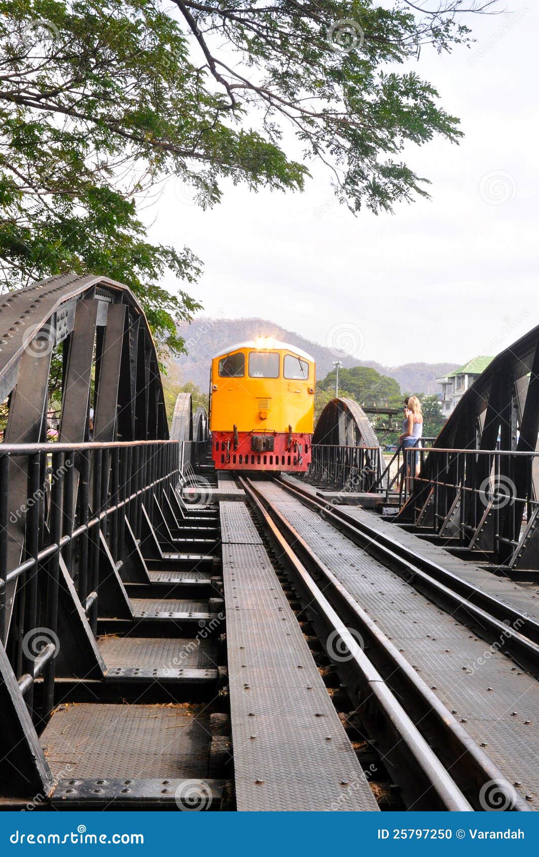 Train is Working on the Bridge Over the River Kwai Stock Photo - Image ...