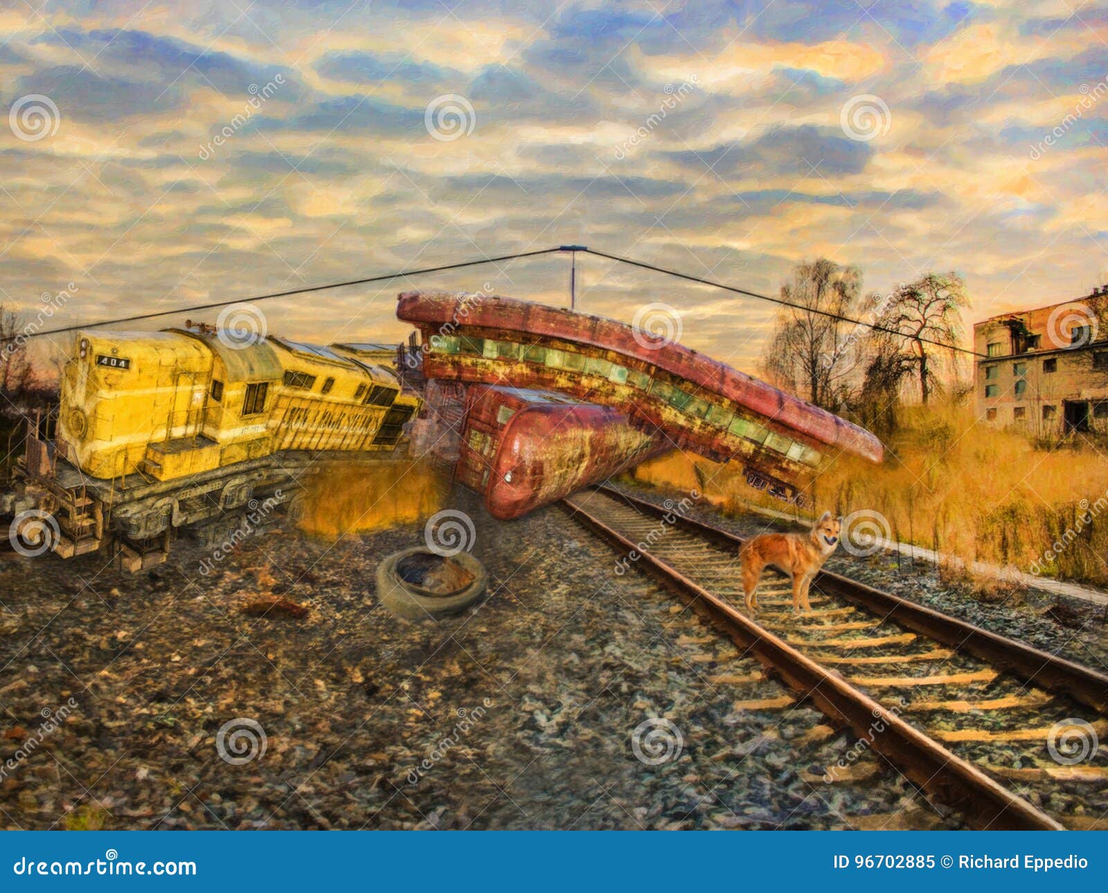 Train wreck Train Yard stock image. Image of yard, weeds - 96702885