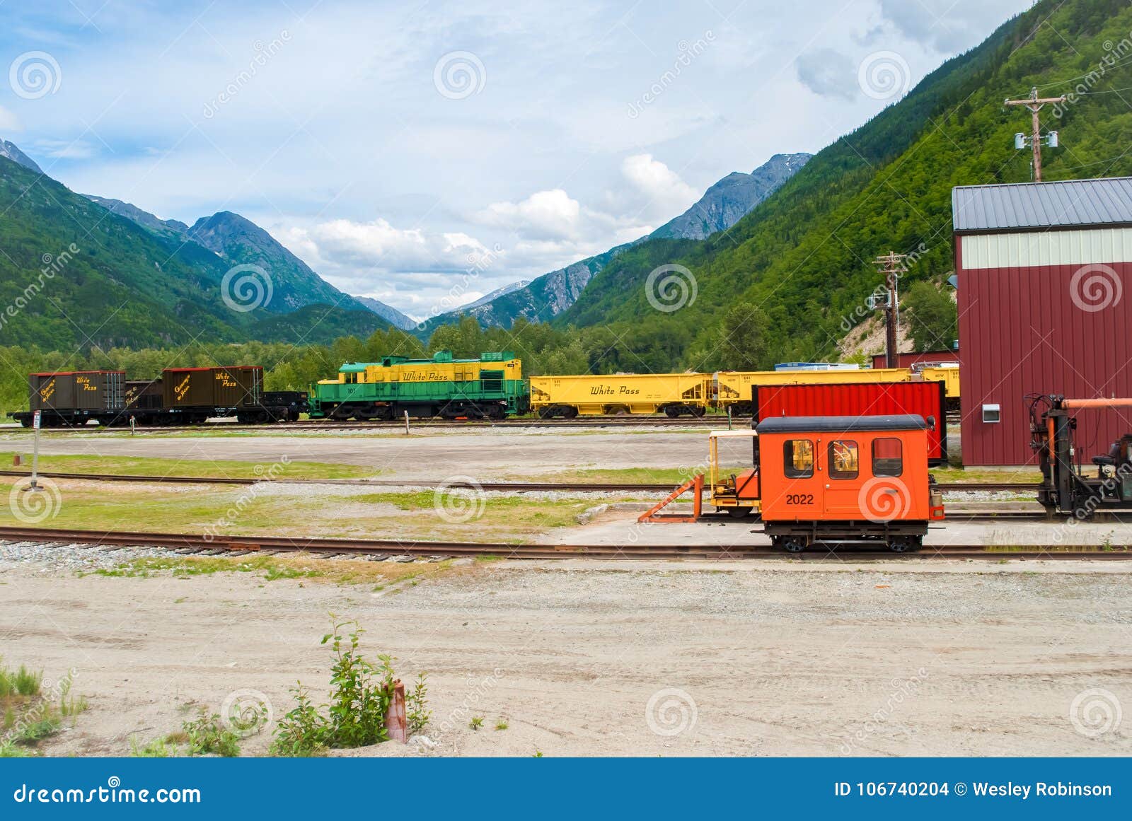 Train Yard in the Mountains 2 Editorial Stock Image - Image of track ...