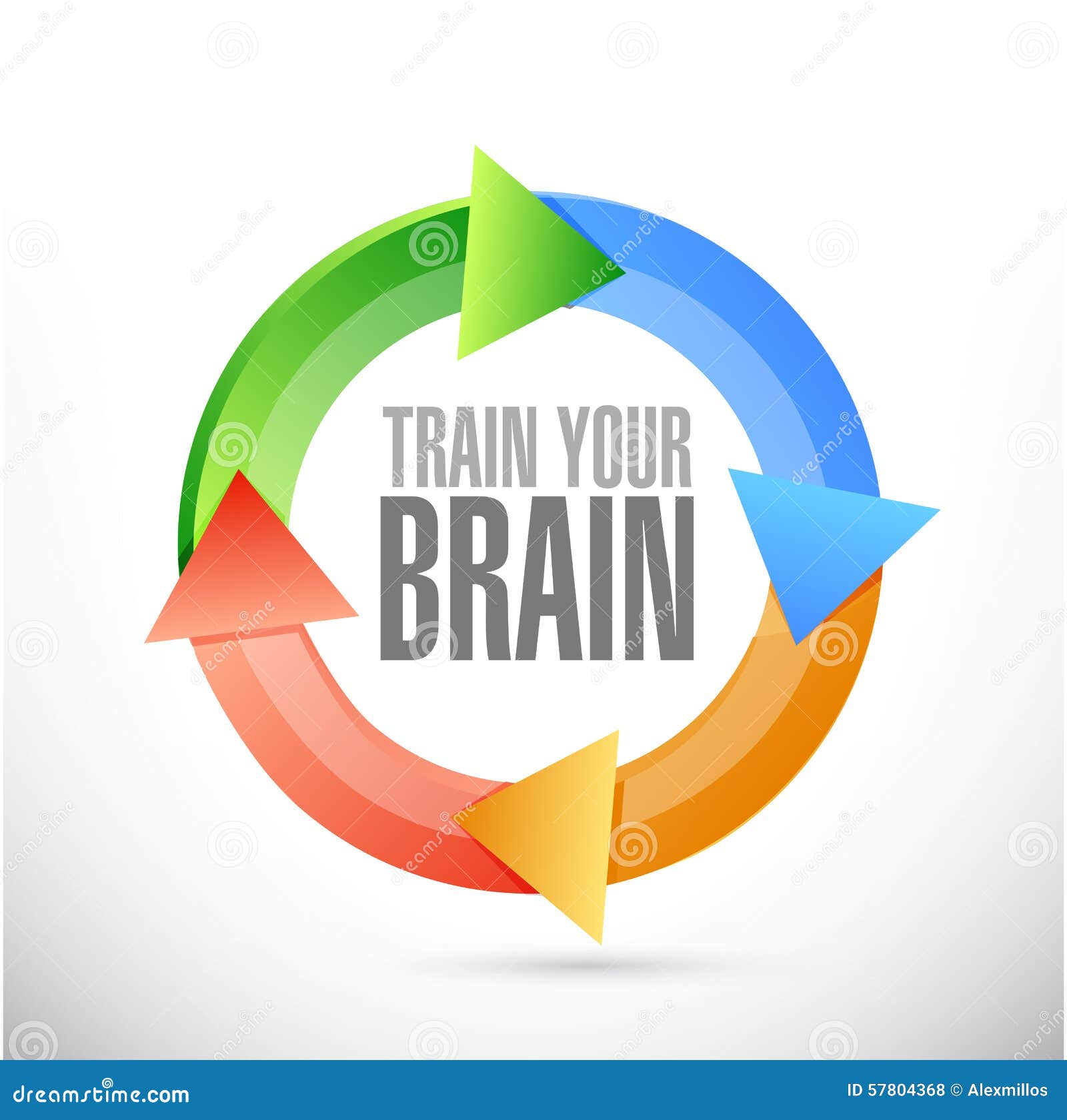 Train Your Brain Cycle Sign Concept Stock Illustration - Illustration ...