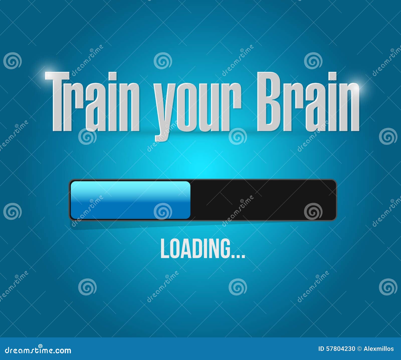 Train Your Brain Loading Bar Sign Concept Stock Illustration ...