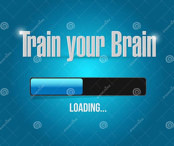Train Your Brain Loading Bar Sign Concept Stock Illustration ...