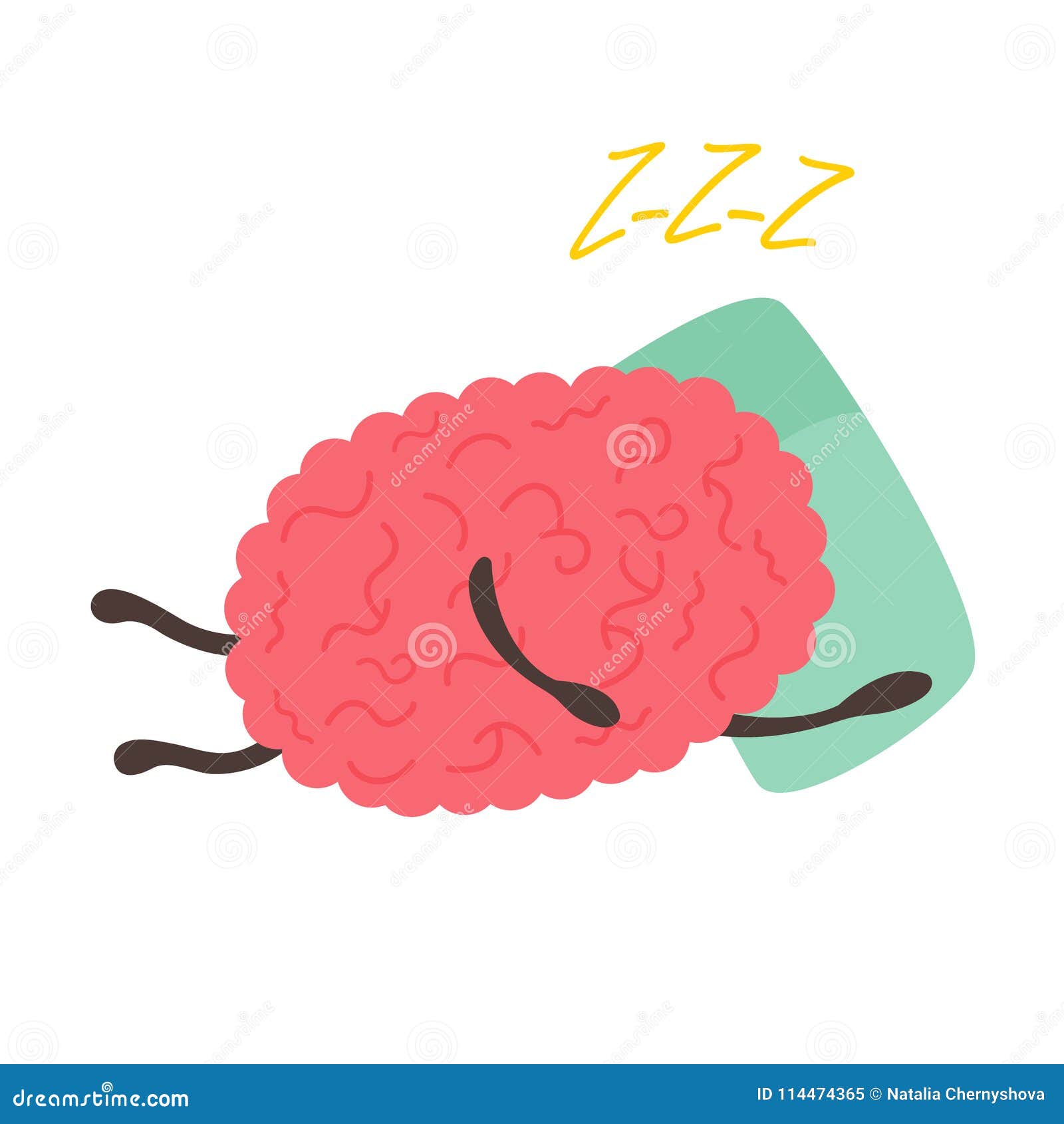 Brain Sleeping Cartoon Vector | CartoonDealer.com #55228581
