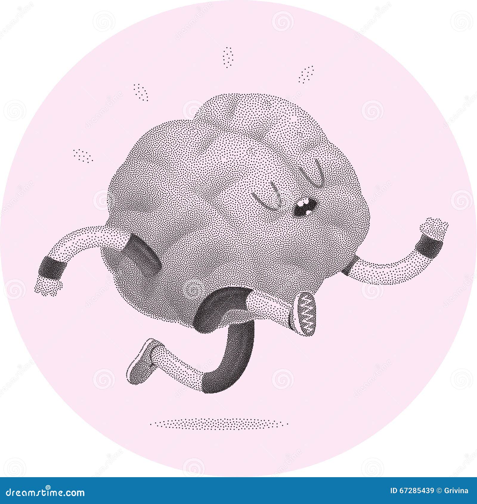 Train your brain, running stock vector. Illustration of head - 67285439