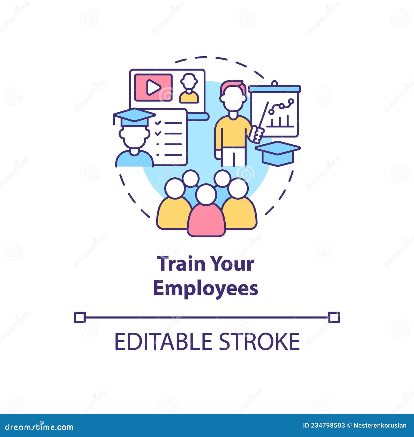 Train Your Employees Concept Icon Stock Vector - Illustration of ...