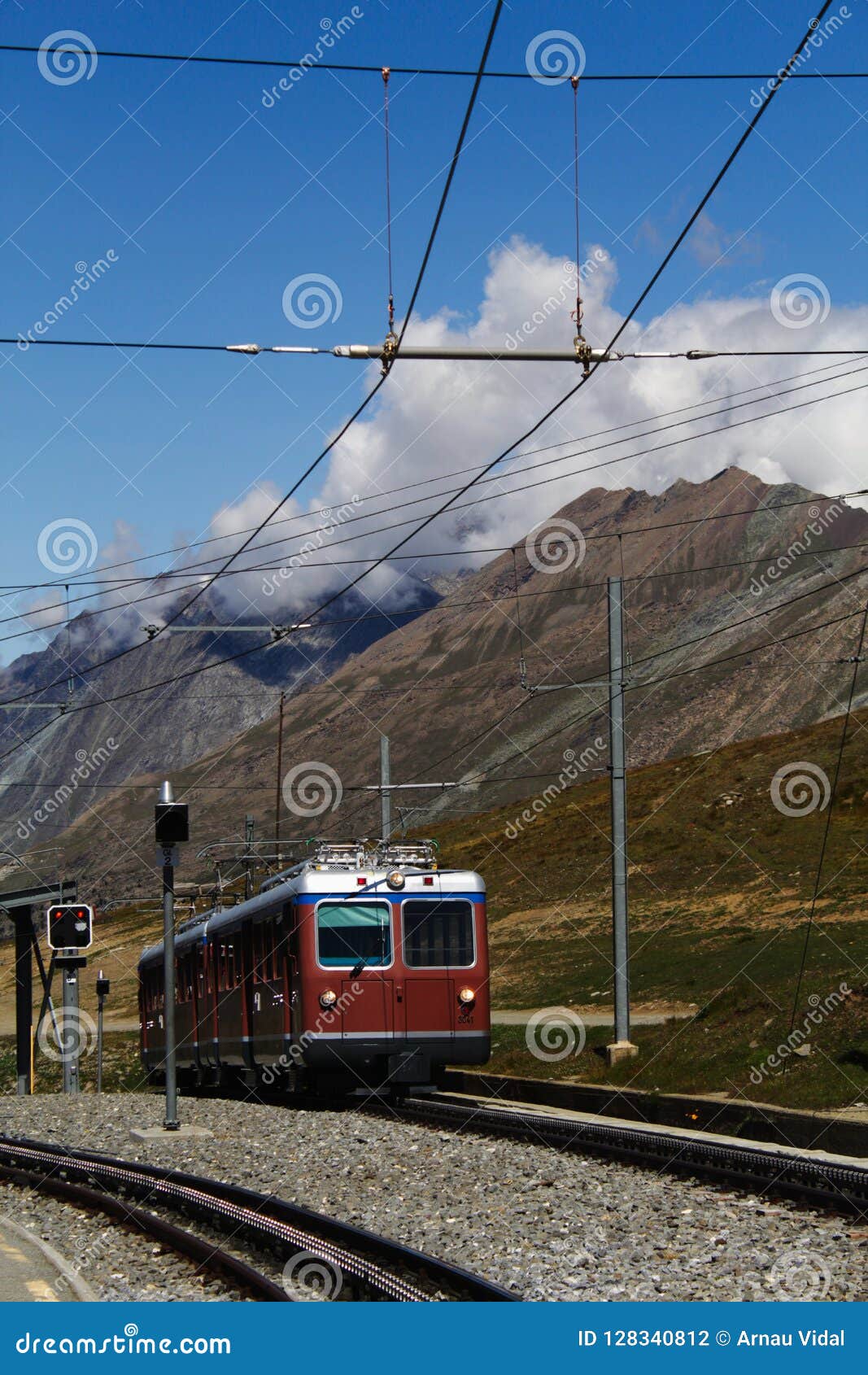 Train in Zermatt editorial photography. Image of matterhorn - 128340812