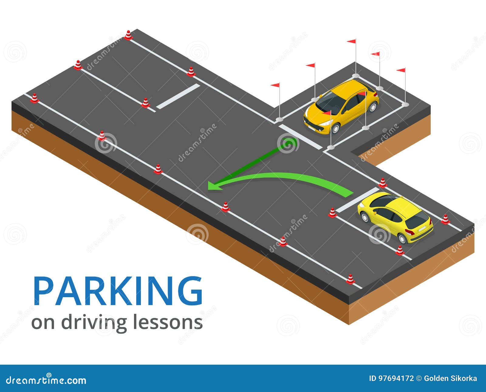 Trained in Driving School Concept Parking on Driving Lessons and Test ...
