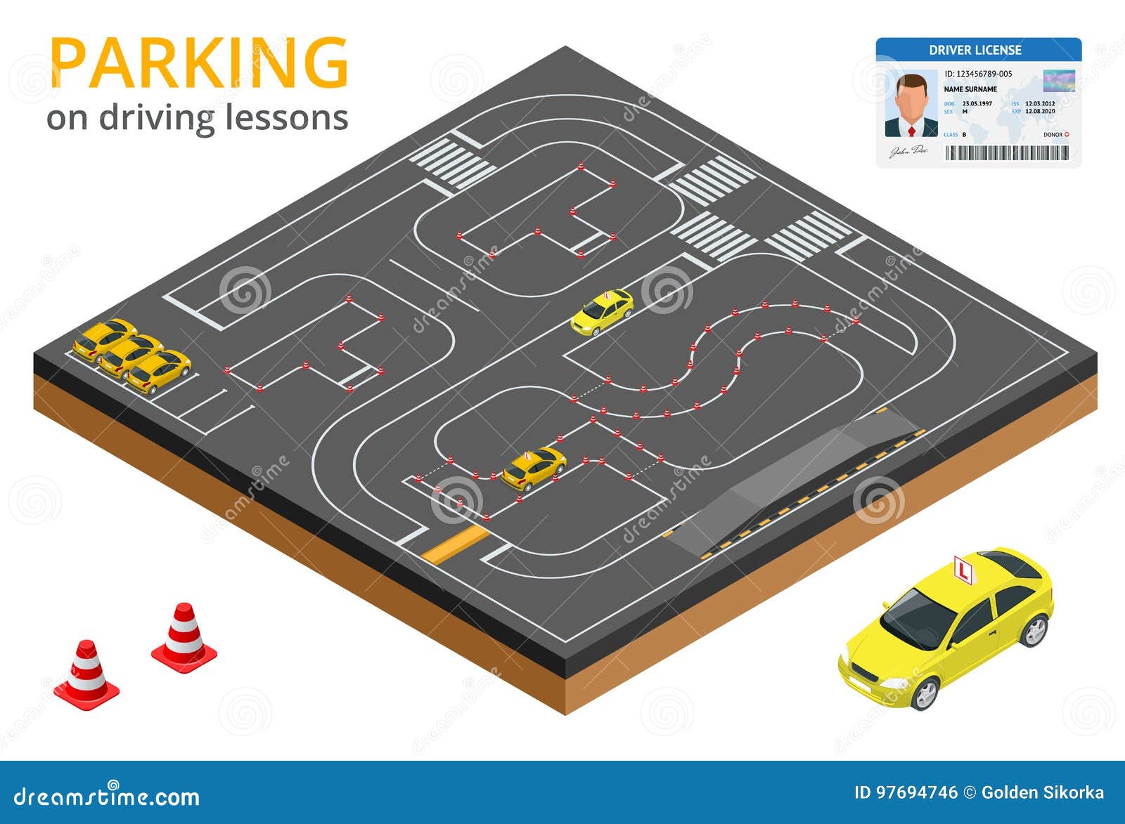 Trained in Driving School Concept Parking on Driving Lessons and Test ...